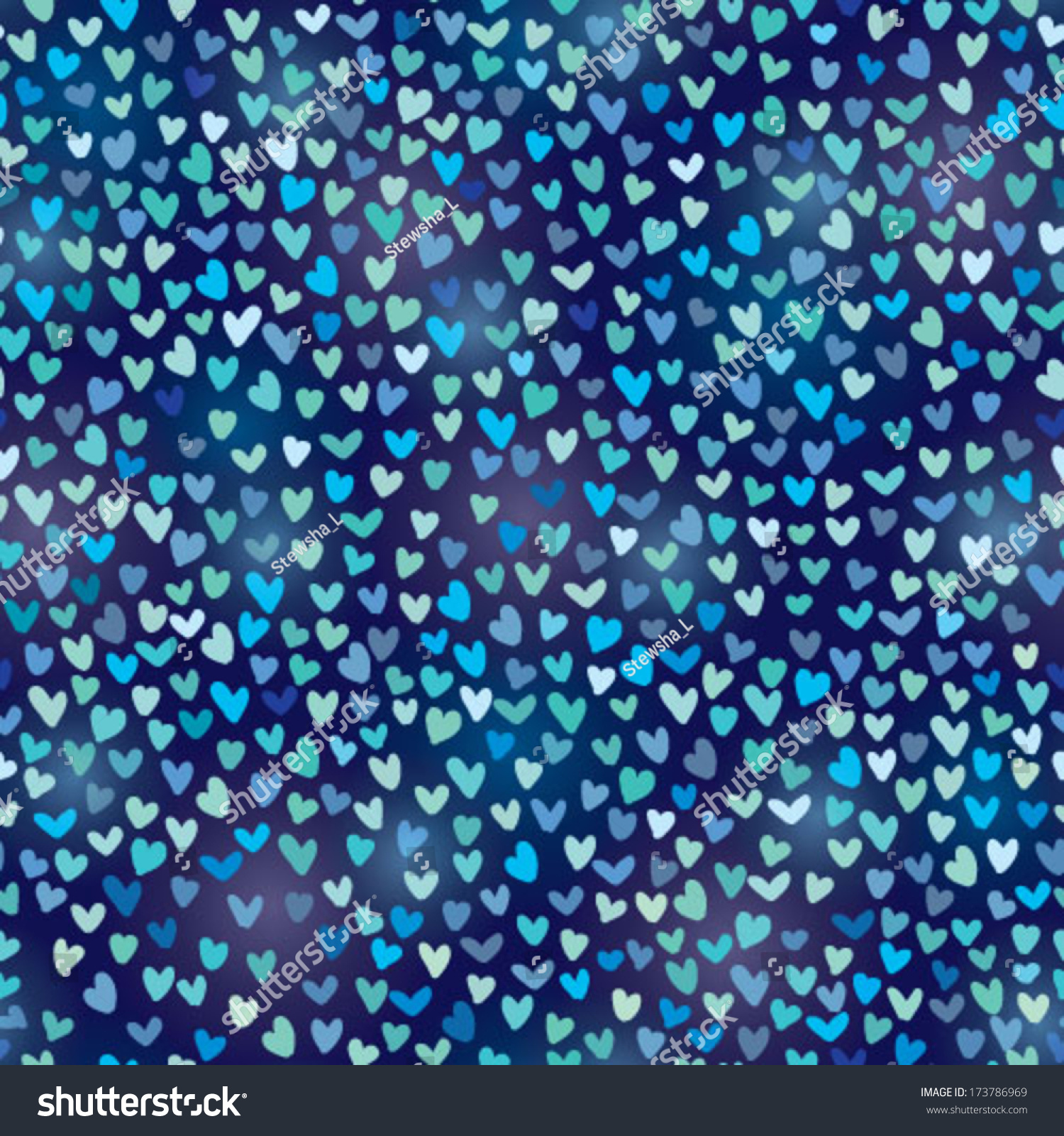 Background Small Blue Hearts Stock Vector (Royalty Free) 173786969