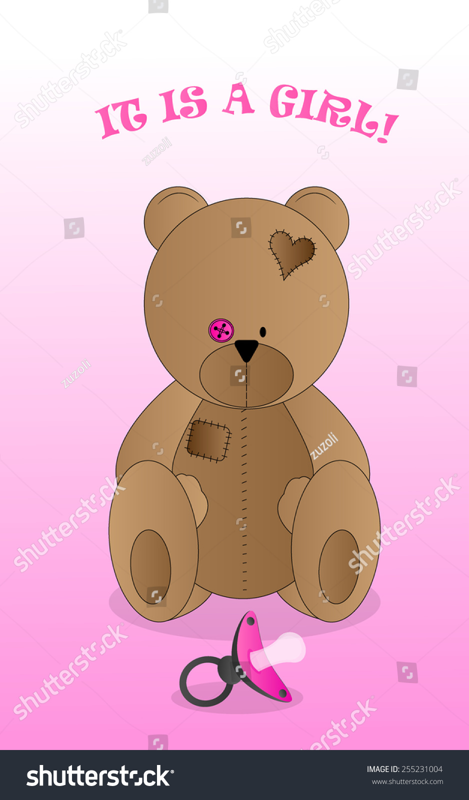 Background Teddy Bear Pacifier Stock Vector (Royalty Free) 255231004 ...