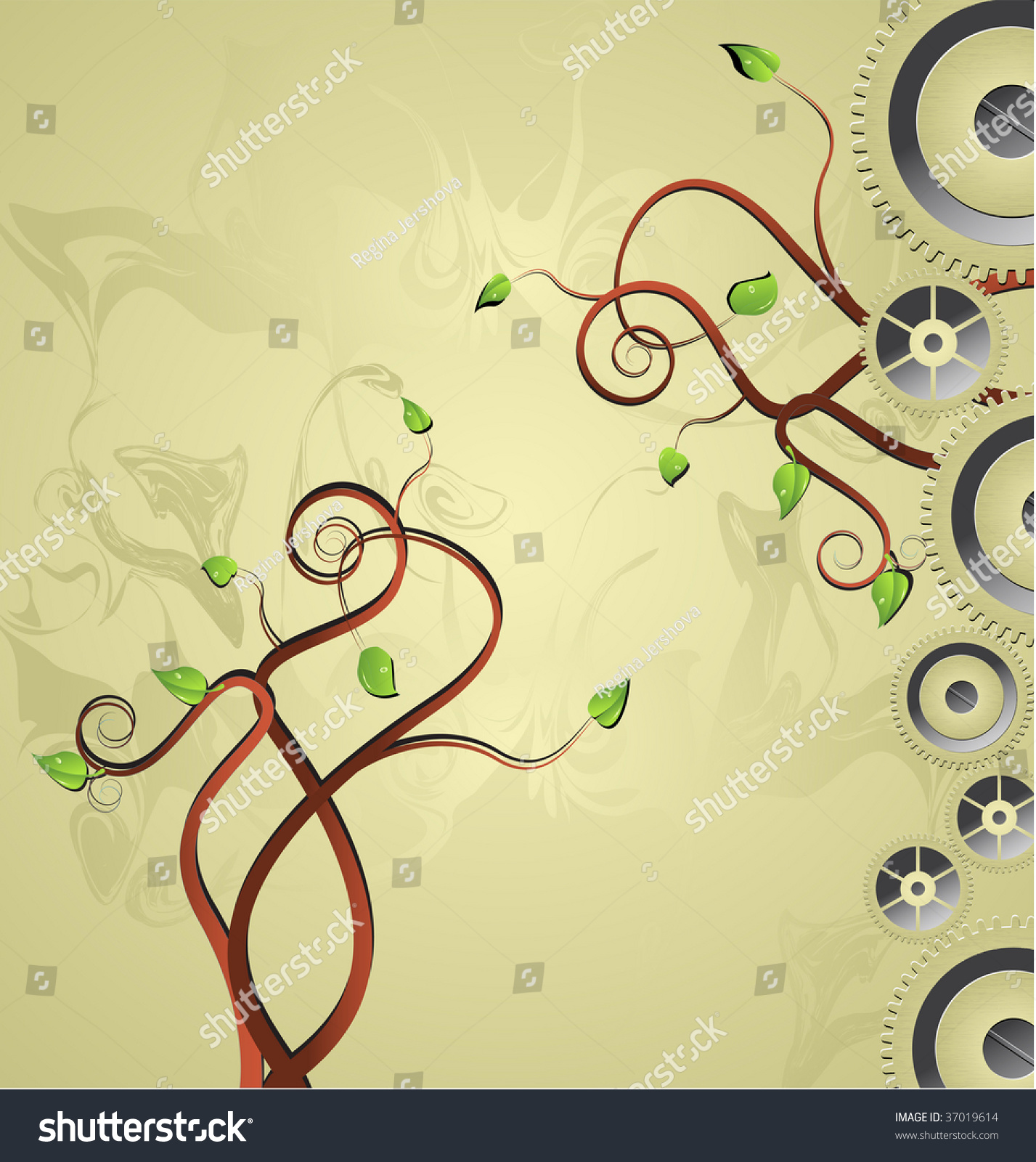 Background Tree Mechanism Stock Vector (Royalty Free) 37019614 ...