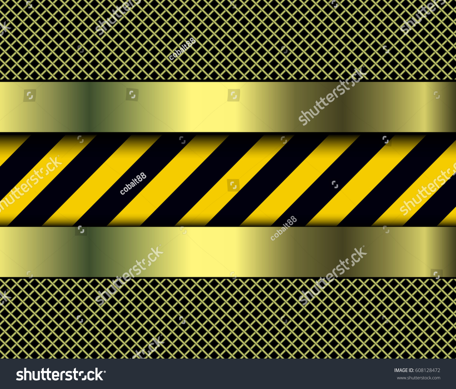 Background Warning Stripes Metallic Vector Illustration Stock Vector ...