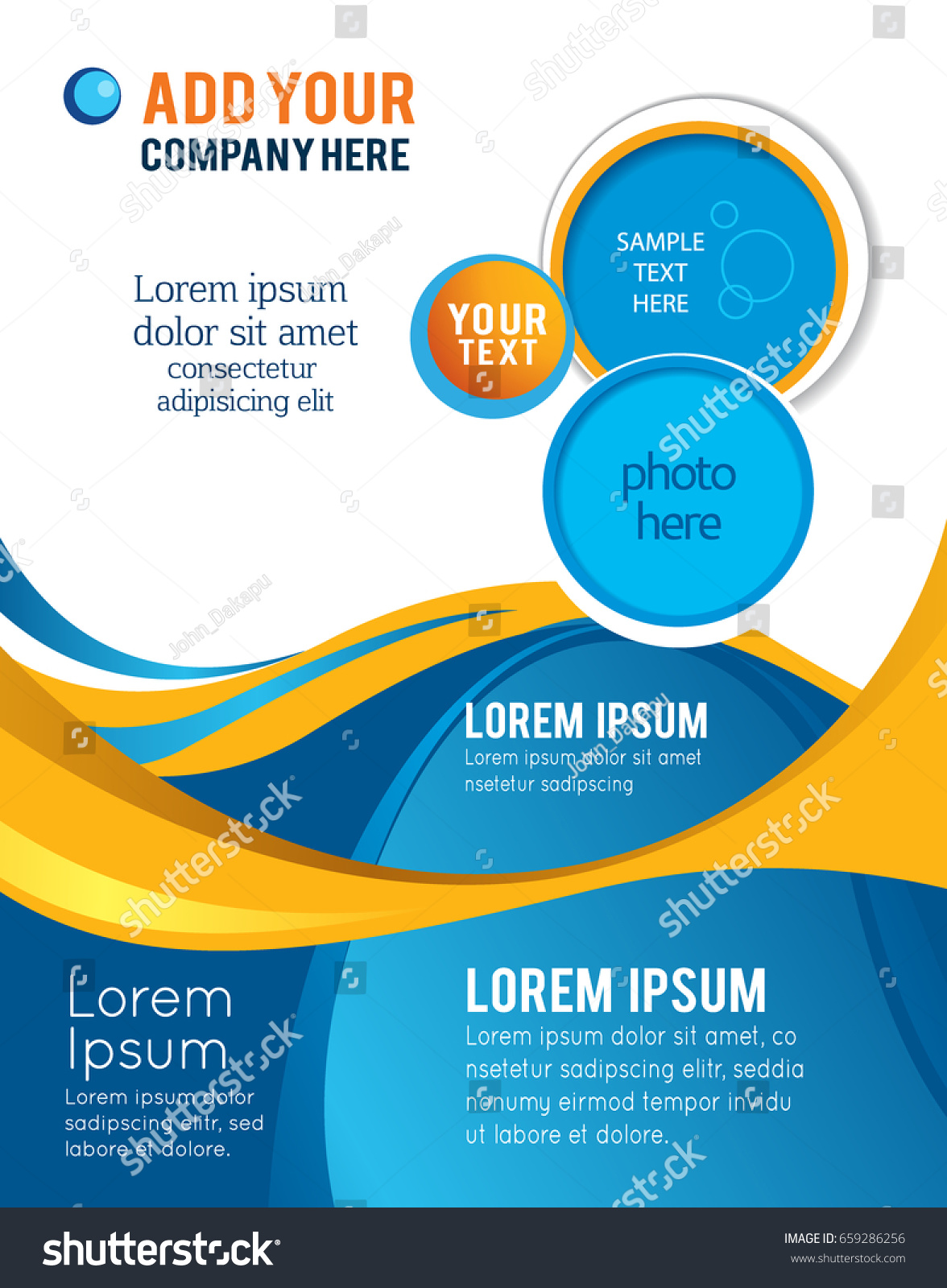 Background Wave Brochure Design Flyer Stock Vector (Royalty Free ...