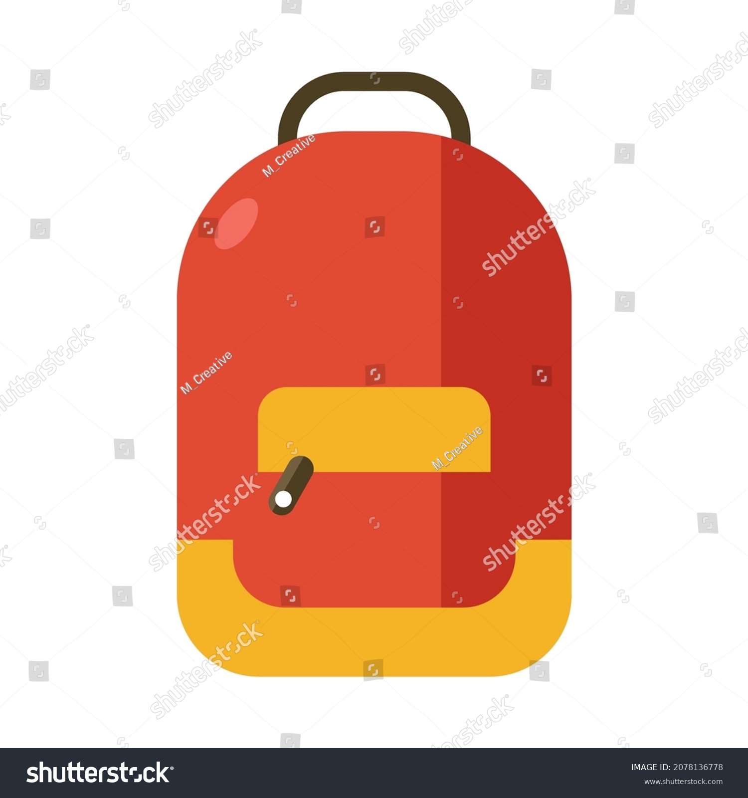 Backpack Flat Clipart Vector Illustration Stock Vector (Royalty Free ...