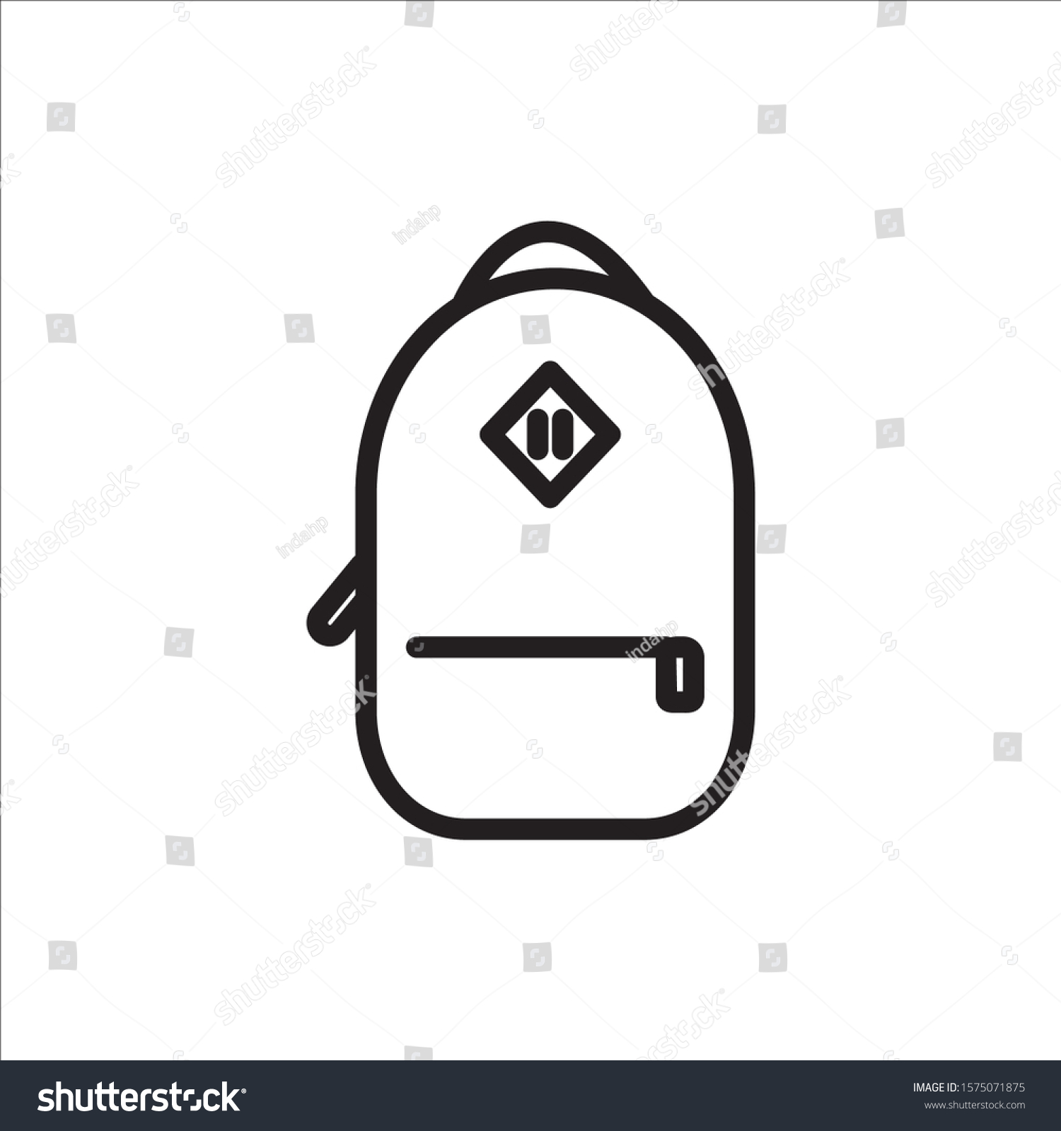 Backpack Bag Icon Vector Line Style Stock Vector (Royalty Free ...