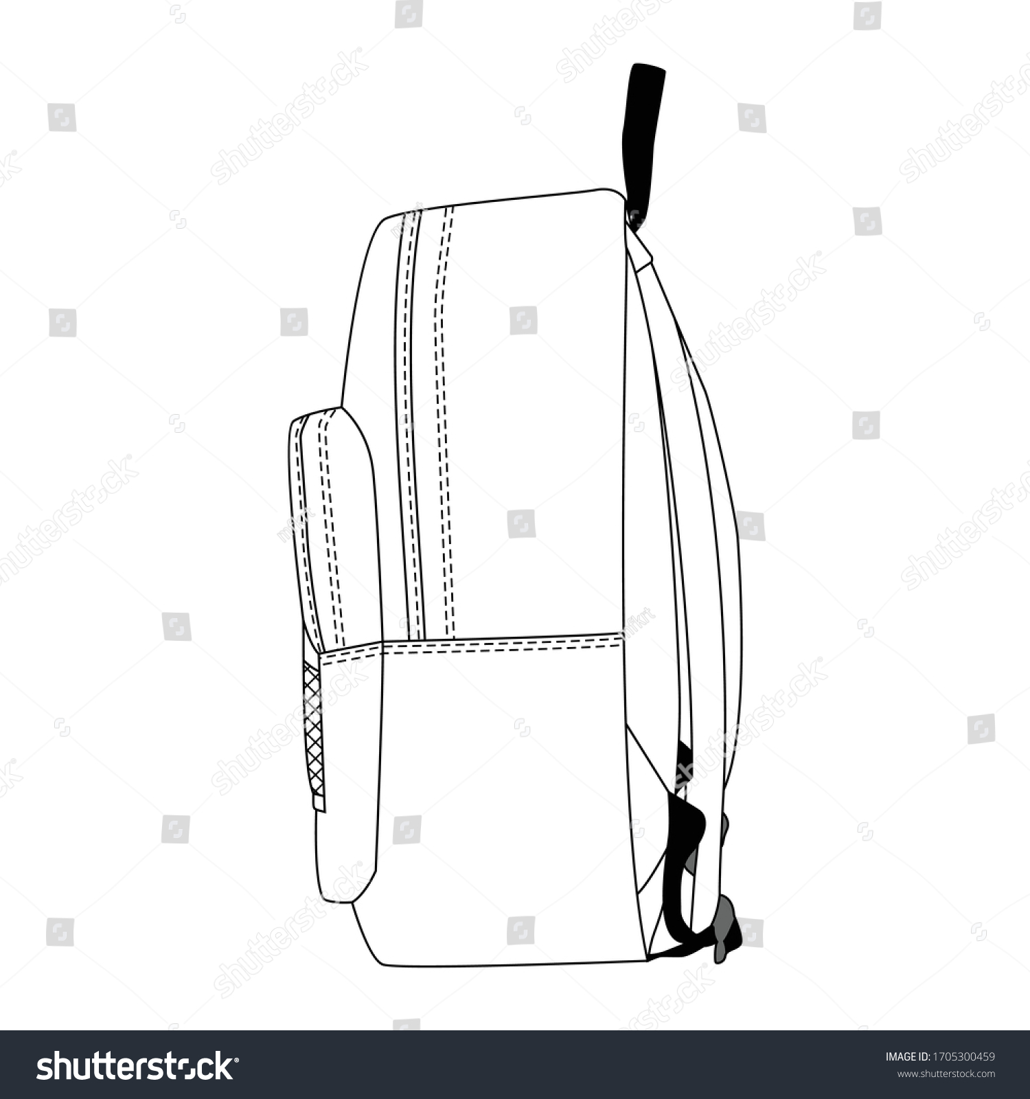 Backpack Vector Illustration Flat Sketches Template Stock Vector ...