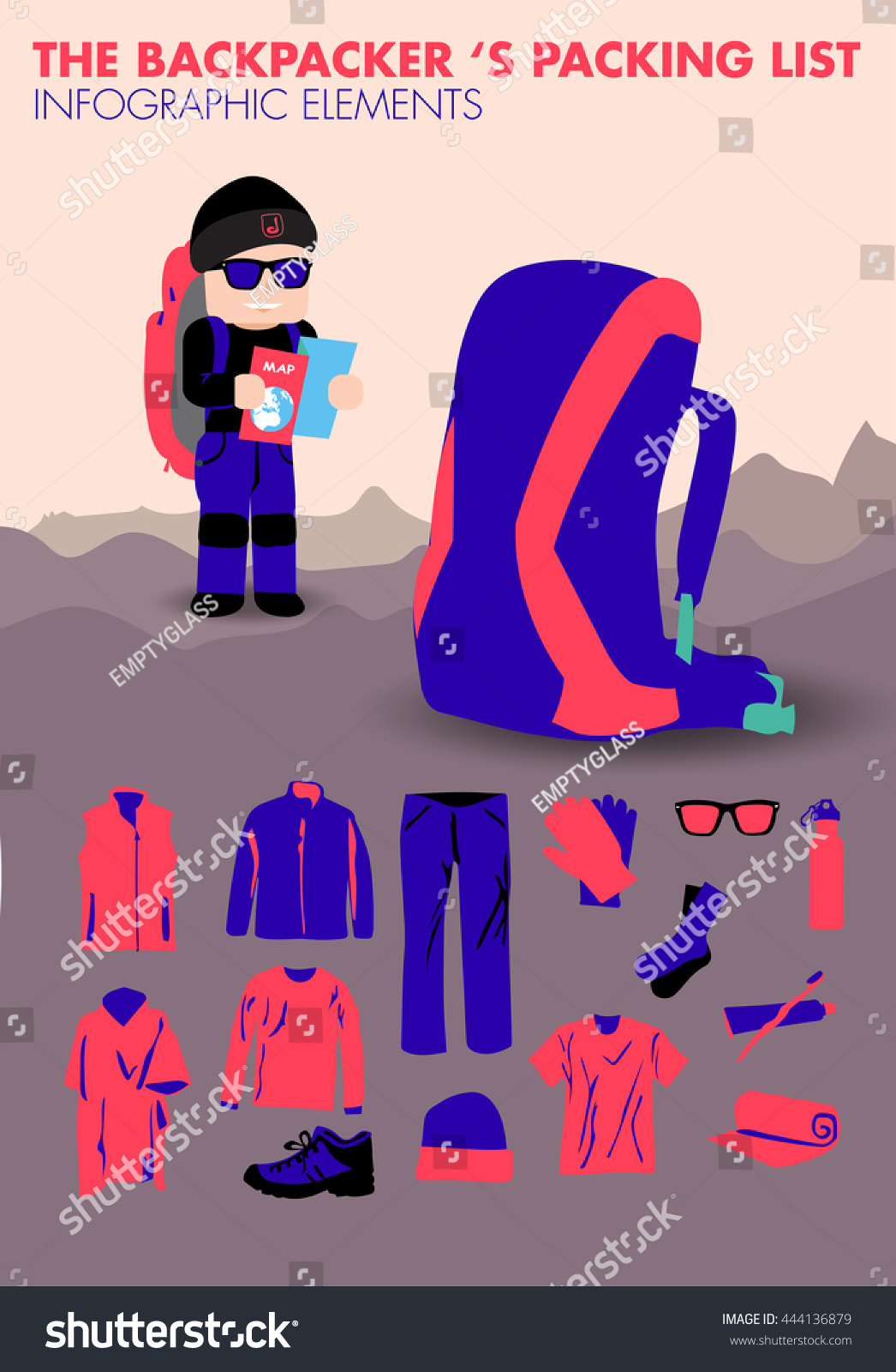 Backpacker Packing List Infographic Vector: เวกเตอร์สต็อก (ปลอดค่า ...