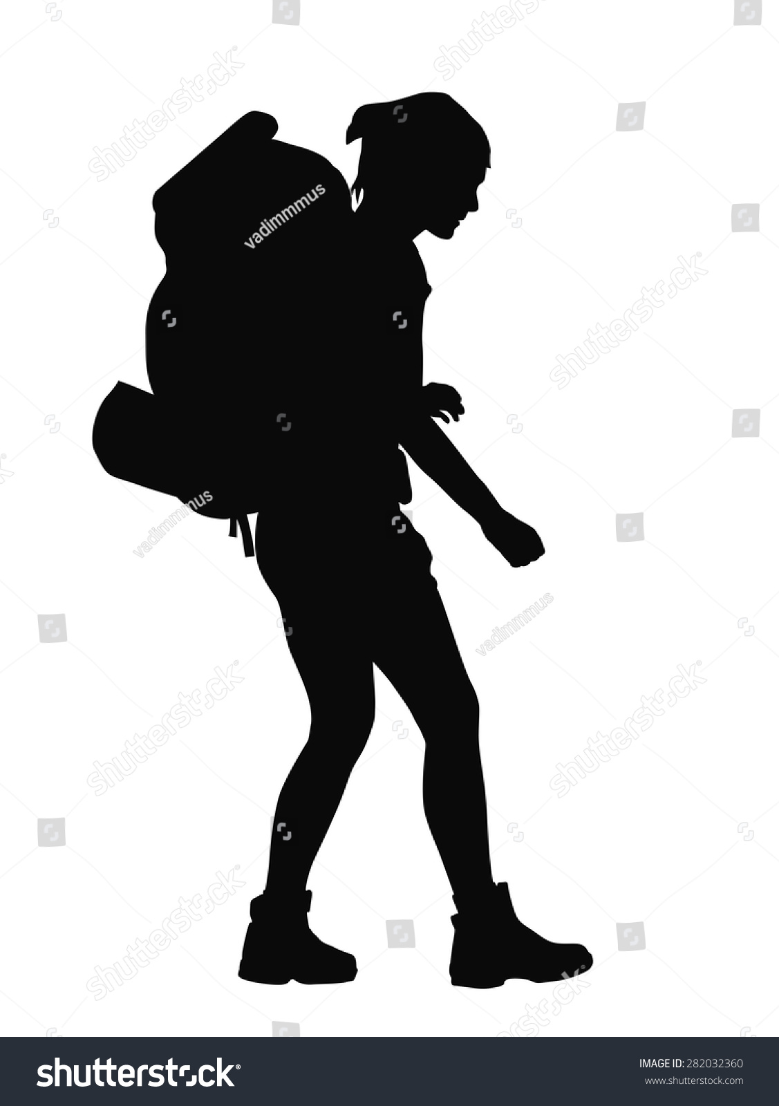 Backpacker Vector Silhouette Eps 8 Stock Vector (Royalty Free) 282032360 Backpacker Vector Silhouette Eps 8 Stock Vector (Royalty Free) 282032360