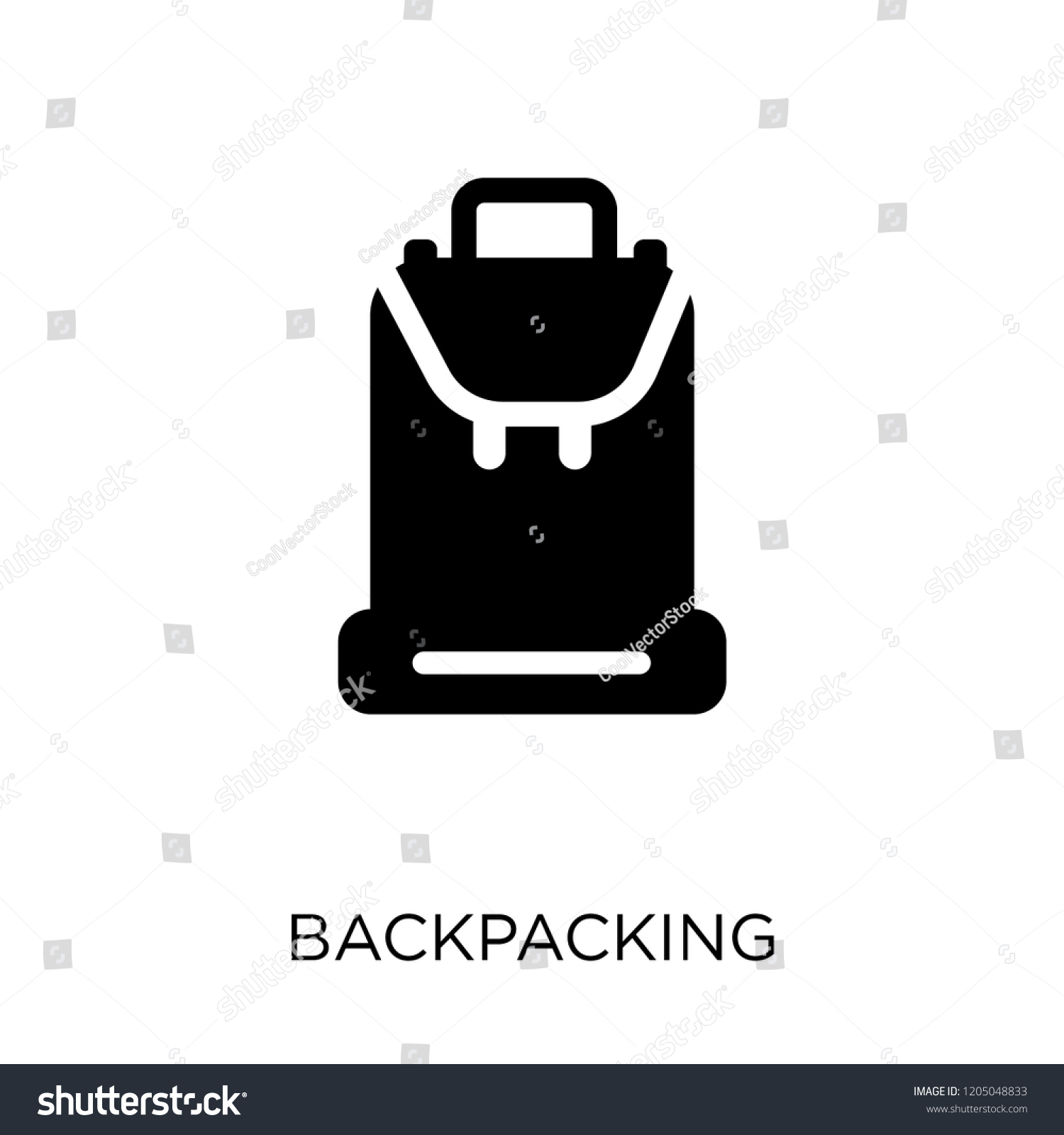 Backpacking Icon Backpacking Symbol Design Architecture Stock Vector ...