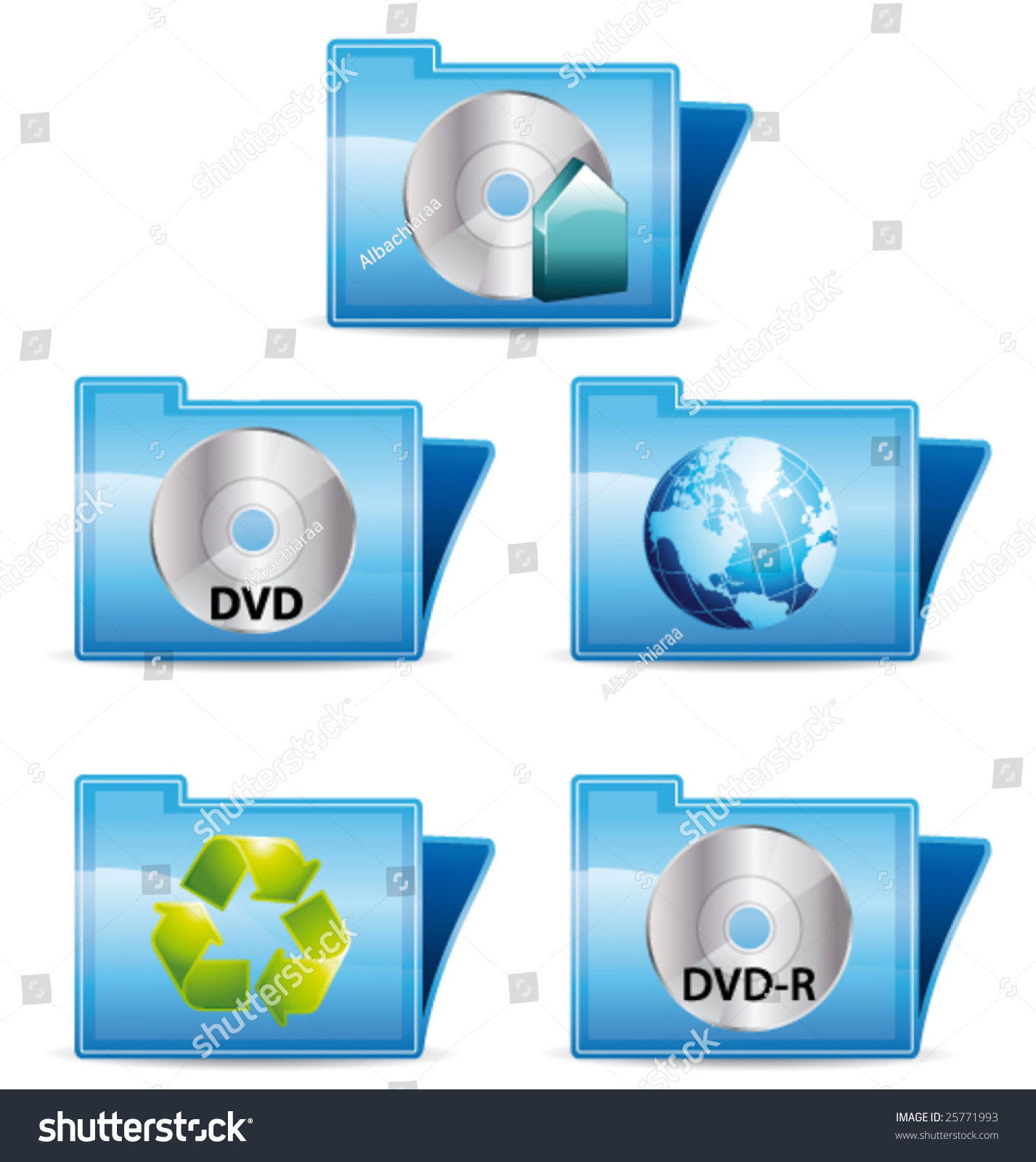 Backup Burn Vector Dvd Folder Icons: vector de stock (libre de regalías ...