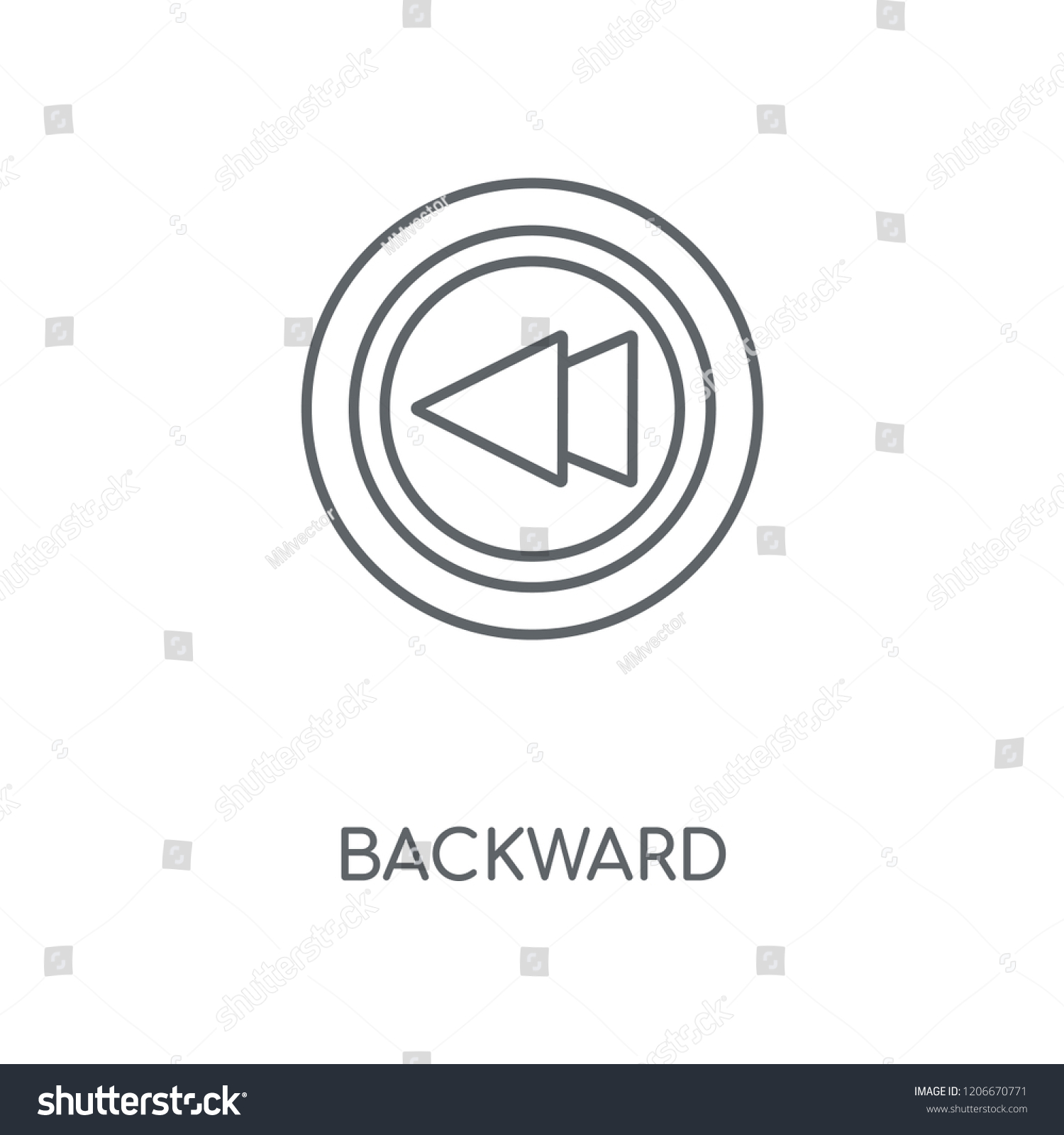 Backward Linear Icon Backward Concept Stroke Stock Vector (Royalty Free ...