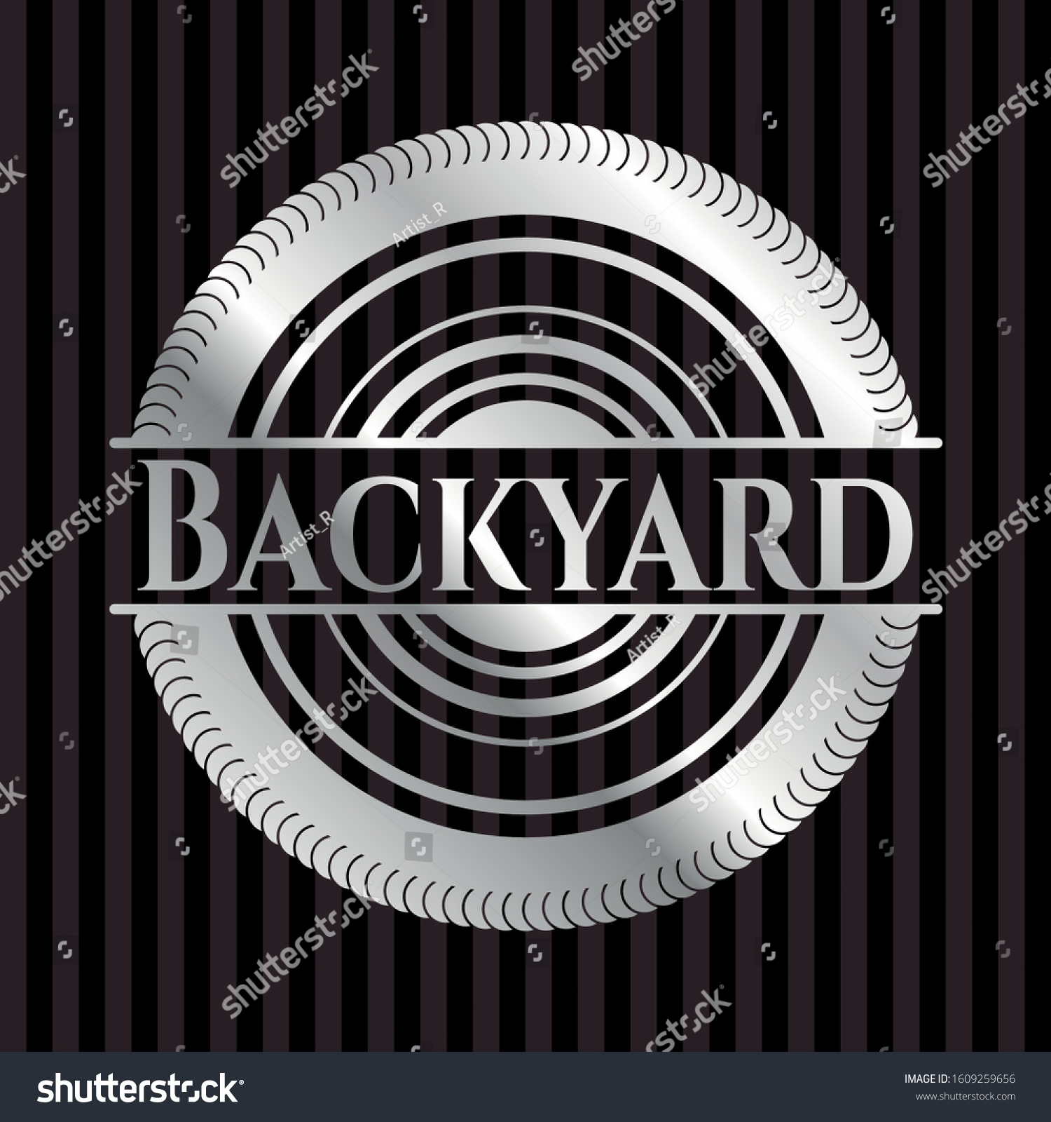 Backyard Silvery Badge Emblem Vector Illustration Stock Vector Royalty