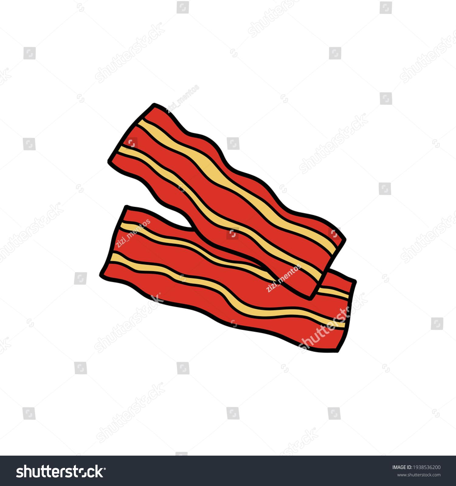 Bacon Doodle Icon Vector Illustration Stock Vector (Royalty Free ...