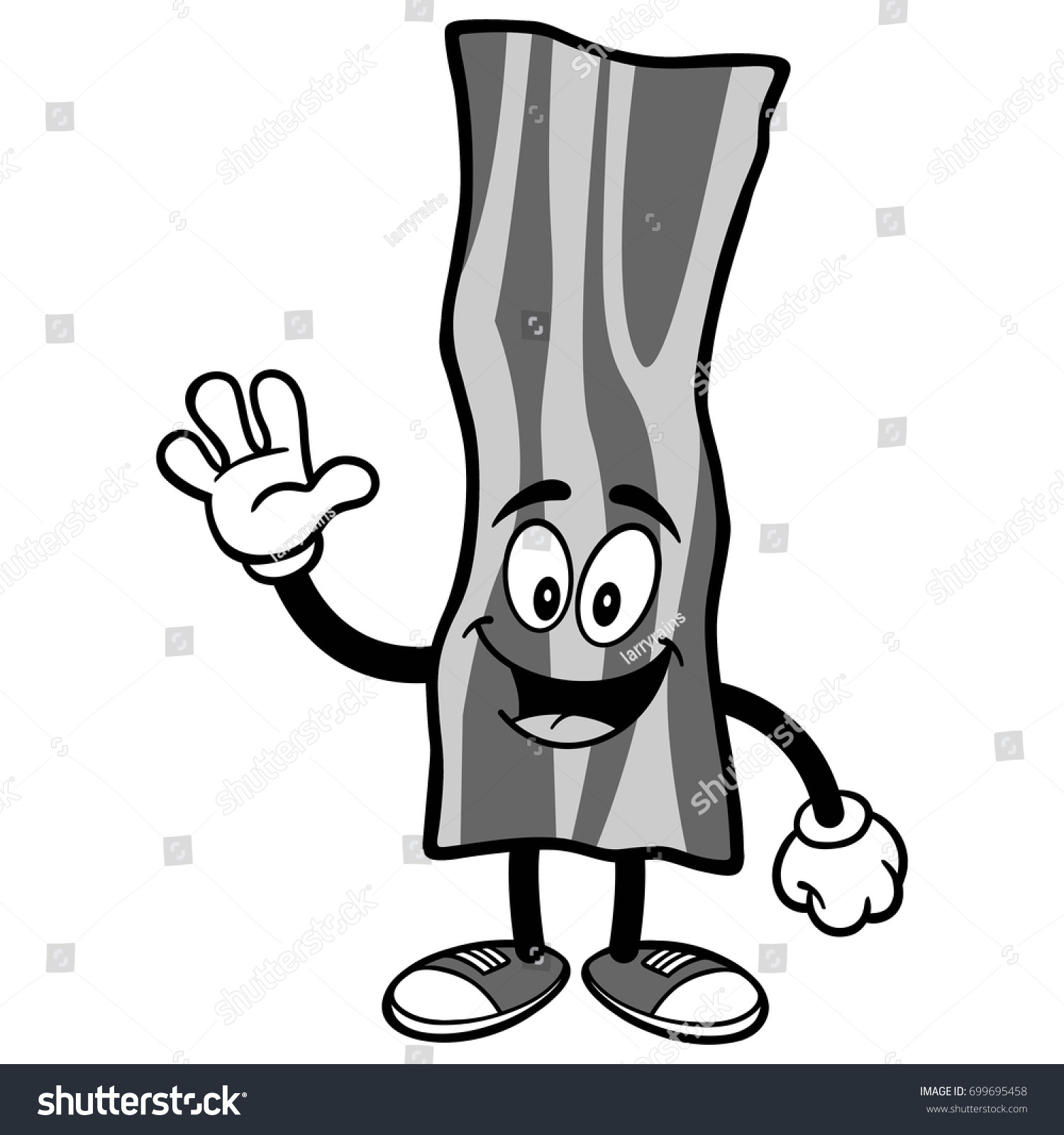Bacon Strip Waving Illustration Stock Vector (Royalty Free) 699695458 ...