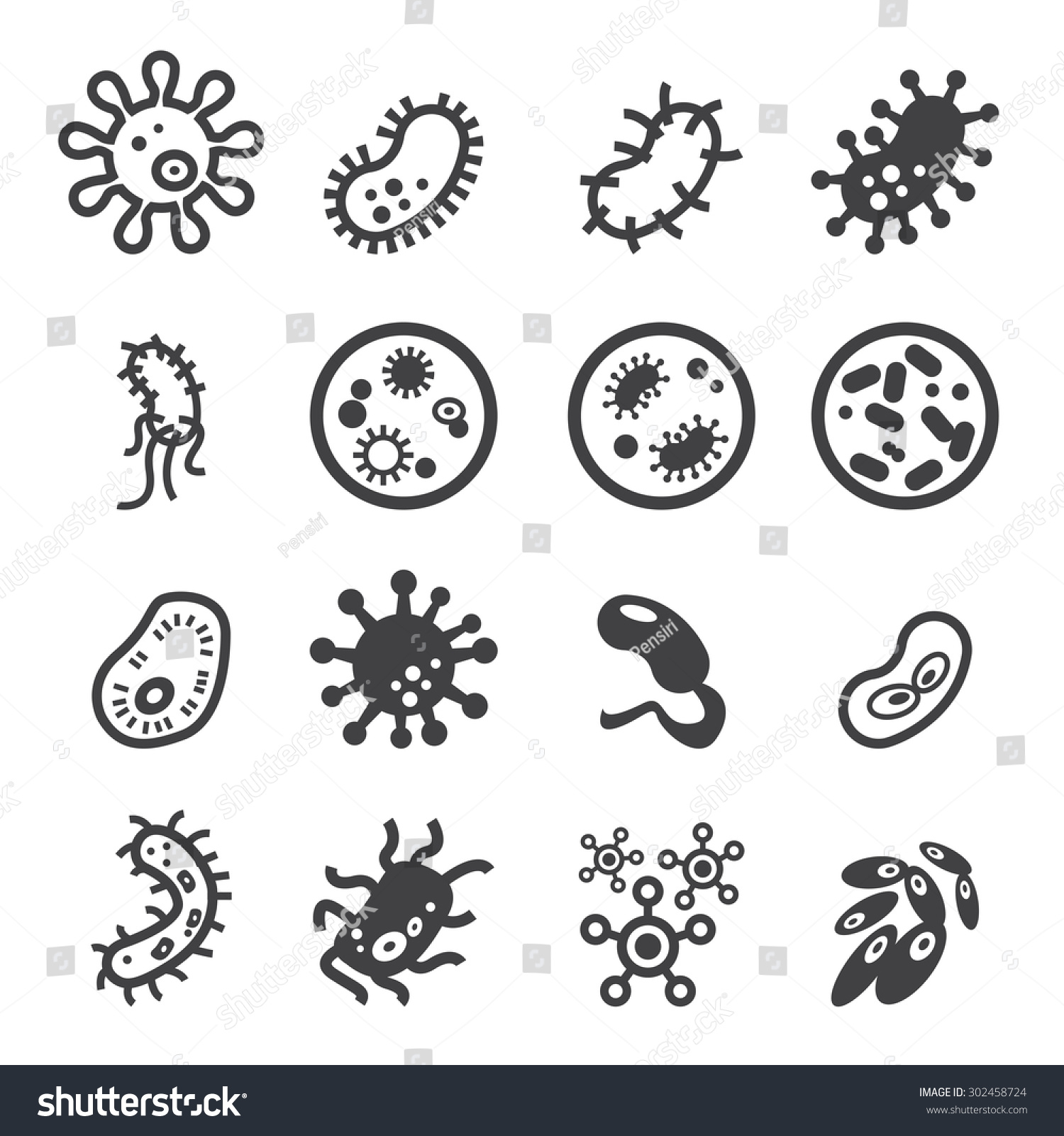 Bacteria Icon Stock Vector (Royalty Free) 302458724