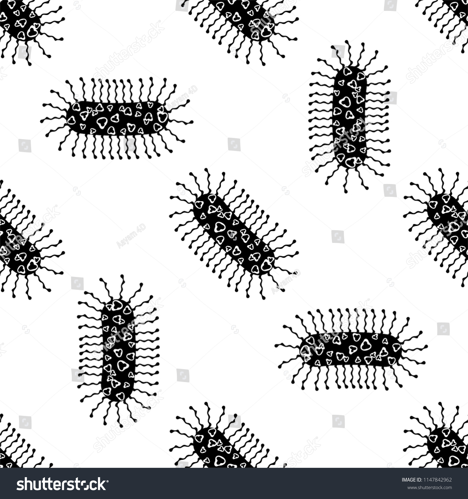 Bacteria Icon Bacteria Seamless Pattern Vector Stock Vector (Royalty ...