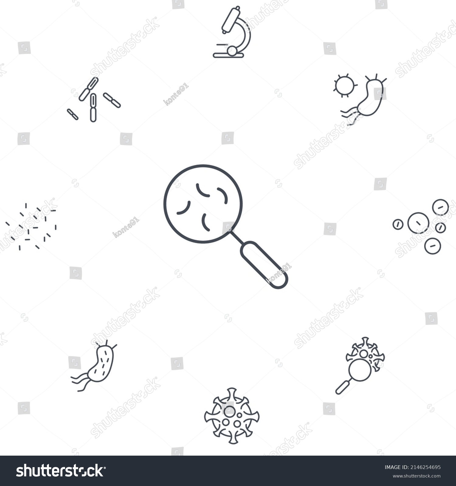 Bacteria Icons Set Bacteria Pack Symbol Stock Vector (Royalty Free ...