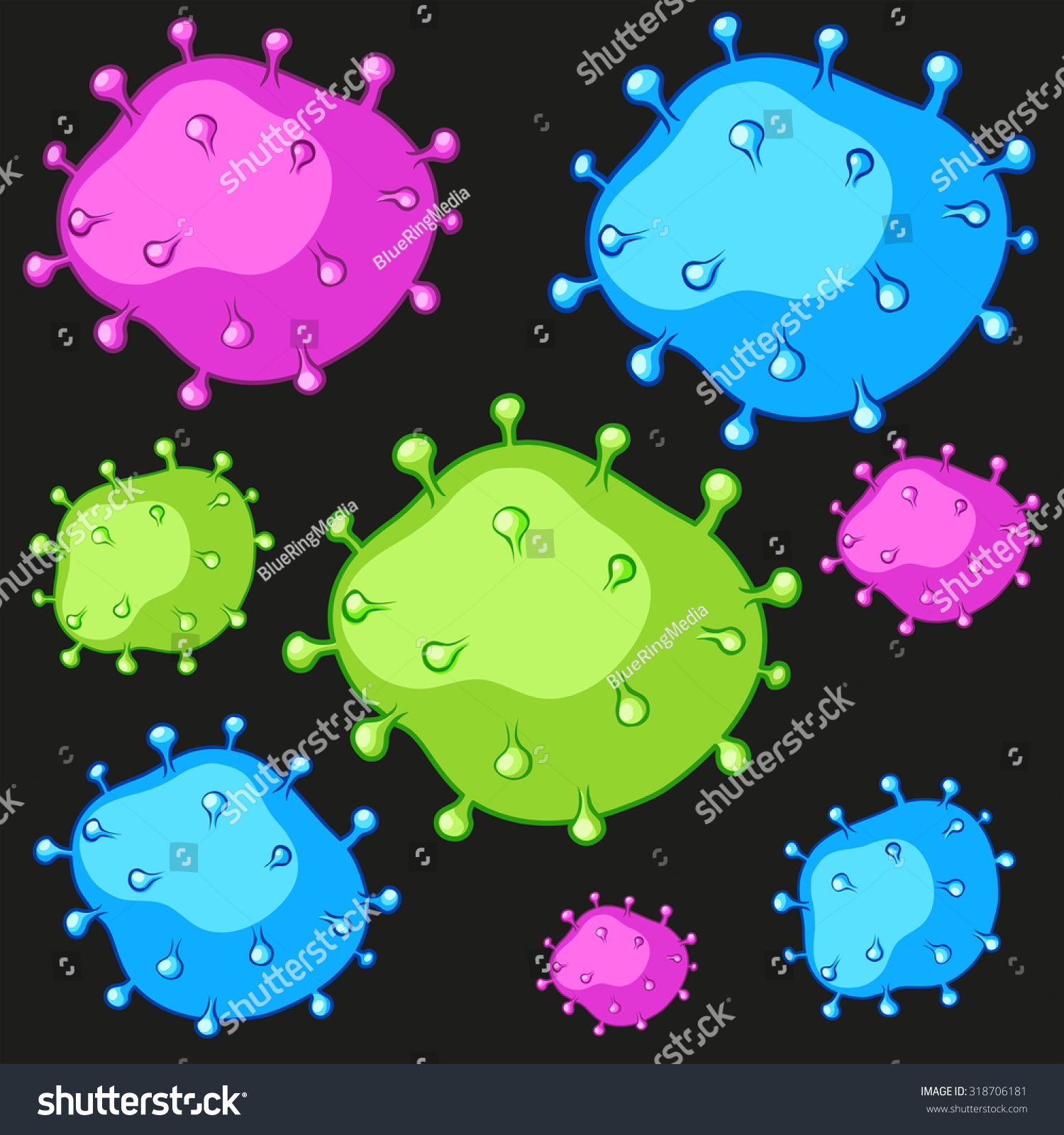 Bacteria Round Shape Illustration Stock Vector (Royalty Free) 318706181 ...