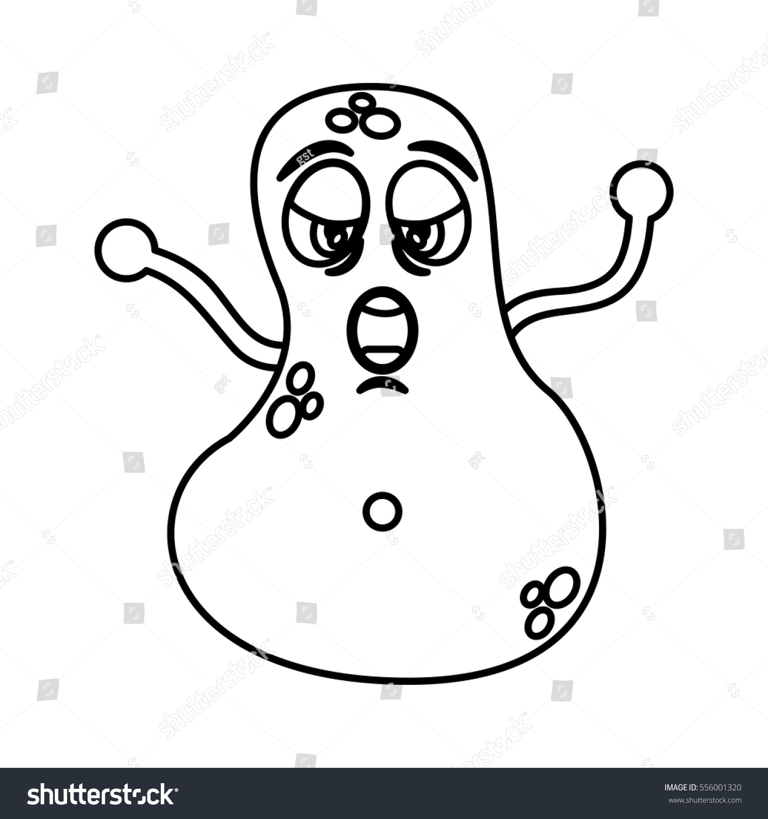 Bacterium Comic Character Icon Vector Illustration Stock Vector ...