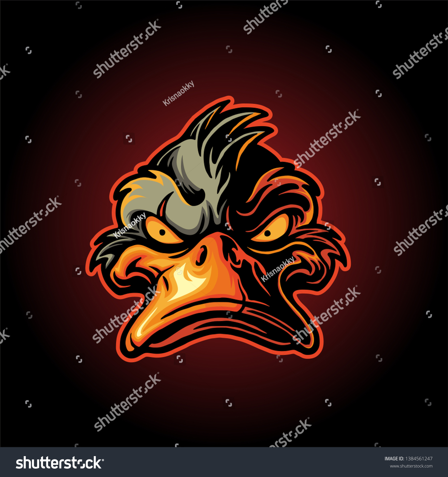 Bad Duck Mascot Logo Vector Stock Vector (Royalty Free) 1384561247 ...