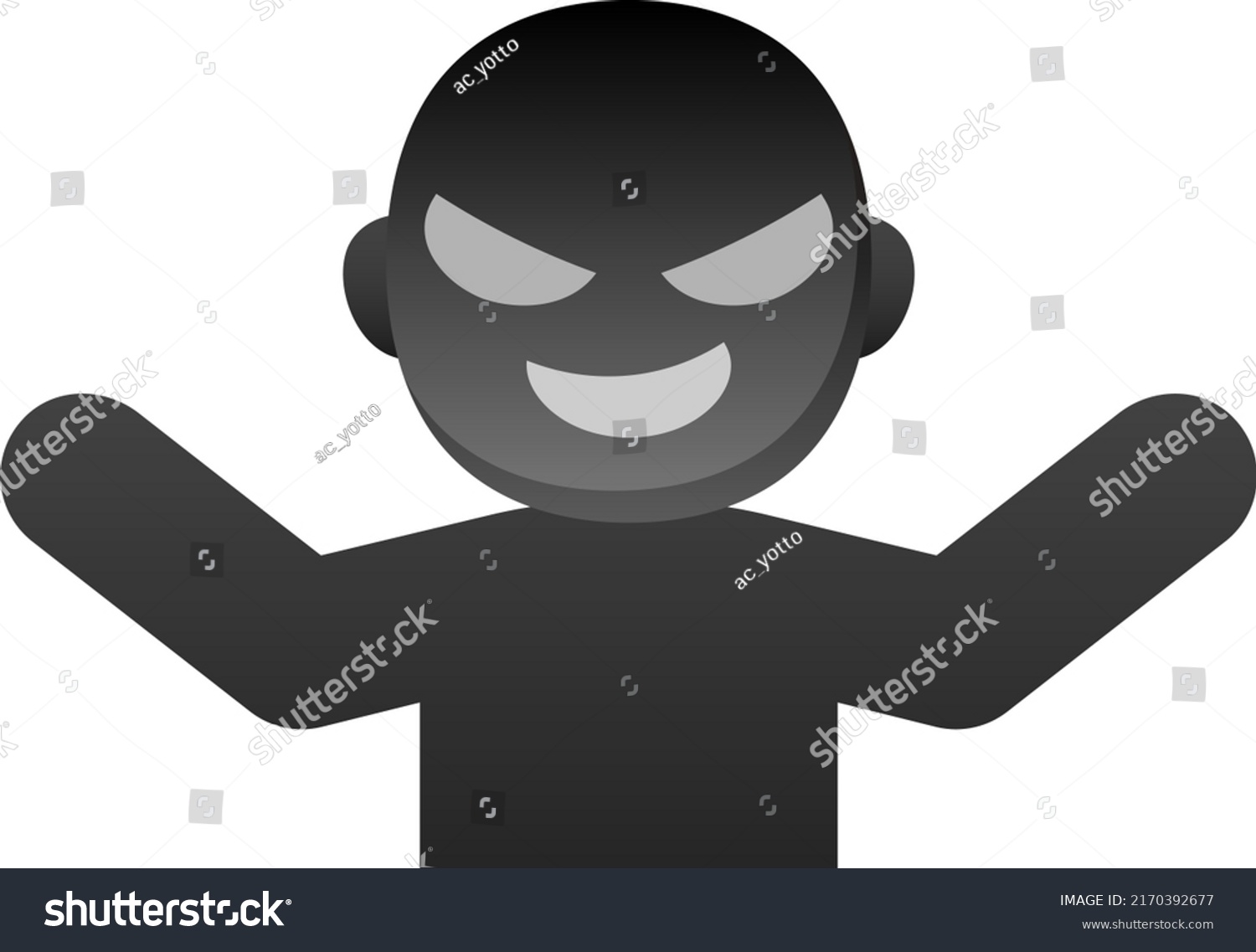 Bad Face Guy Arms Outstretched Stock Vector (Royalty Free) 2170392677 ...