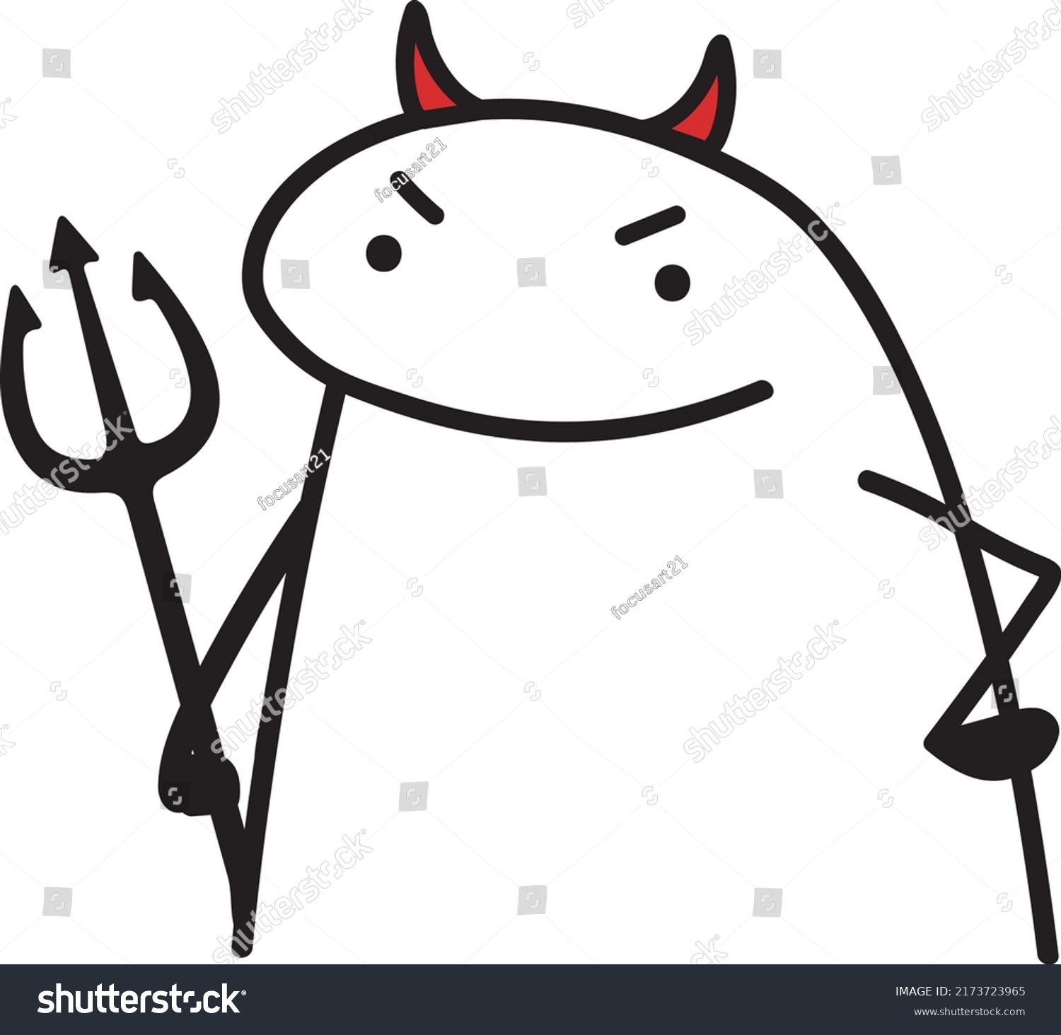 Bad Flork Meme Devil Funny Illustration: стоковая векторная графика ...