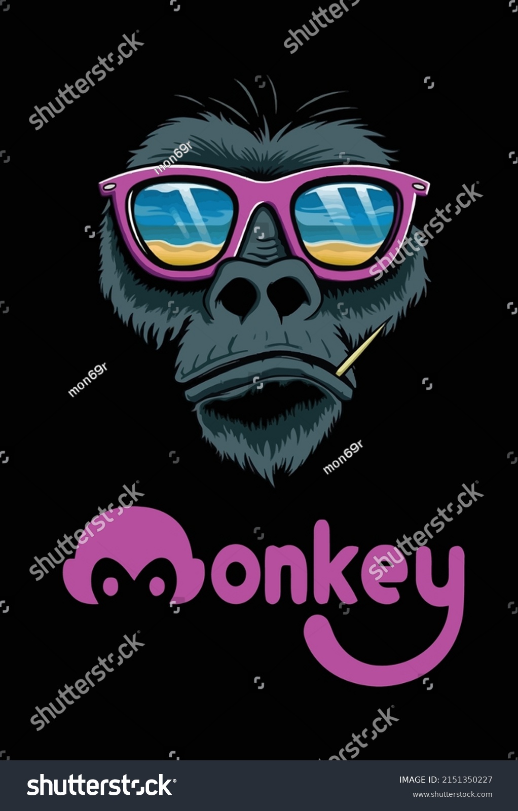 Bad Monkey Iconic Poster Typography Stock Vector (Royalty Free ...