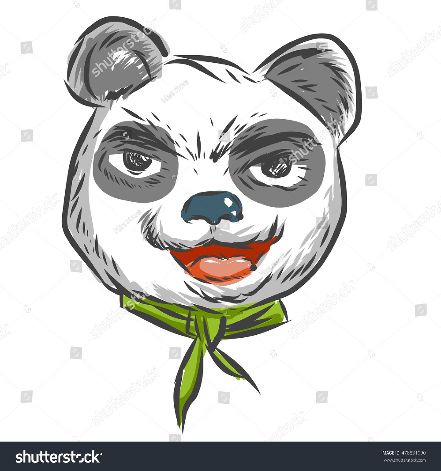 Bad Panda Cartoon Sketch Stock Vector (Royalty Free) 478831990