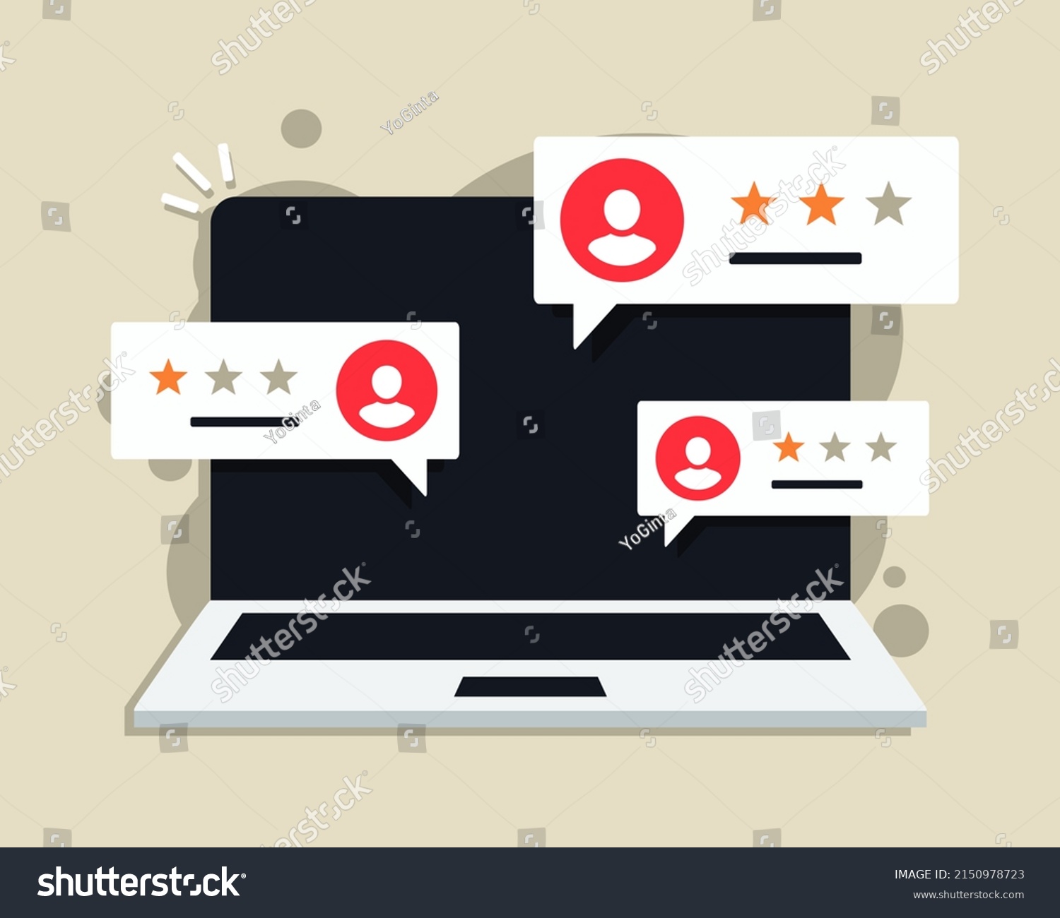 Bad Review On Computer Laptop Screen Stock Vector (Royalty Free ...