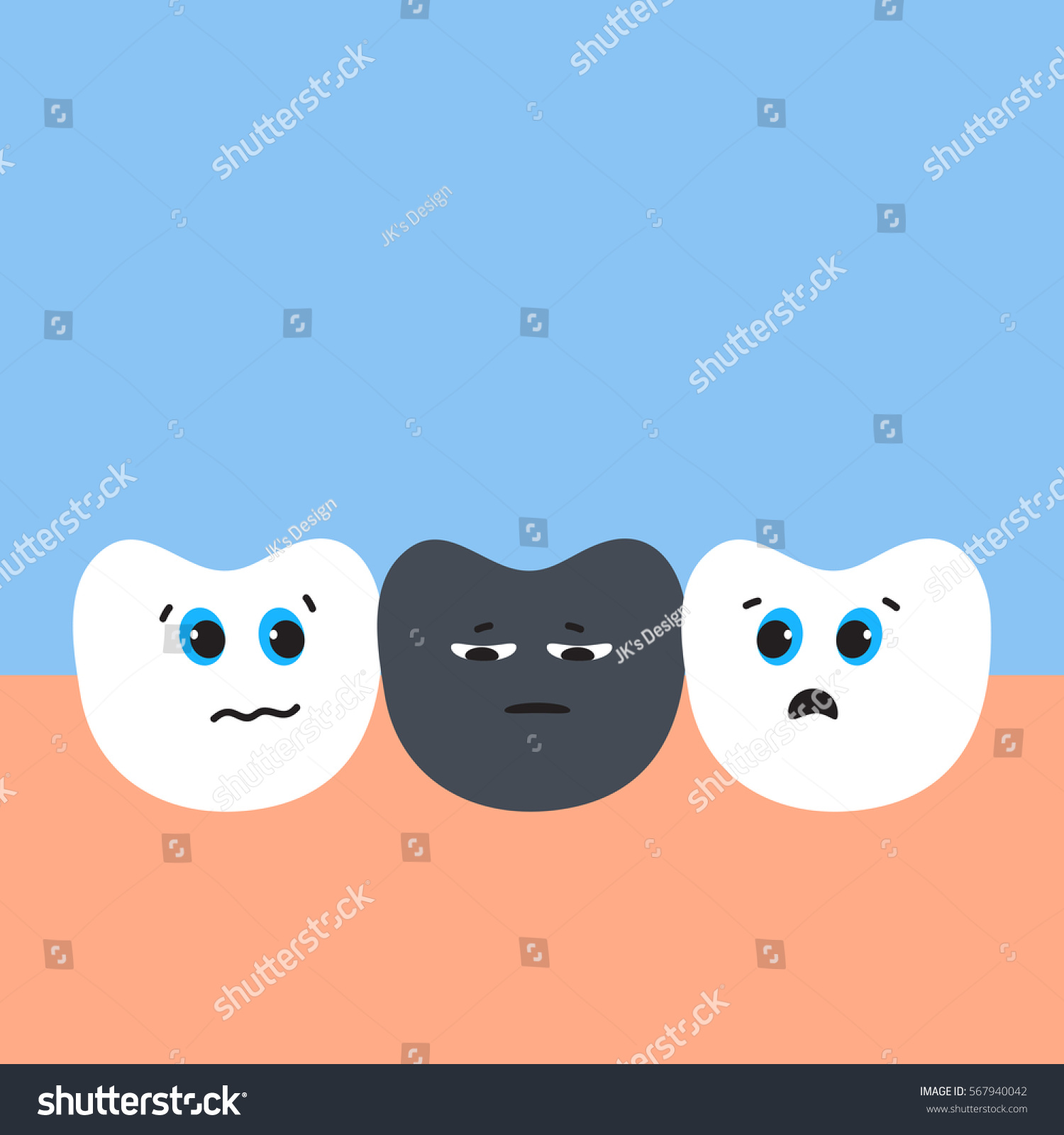 Bad Tooth Cartoon Vector Illustration Flat : image vectorielle de stock ...