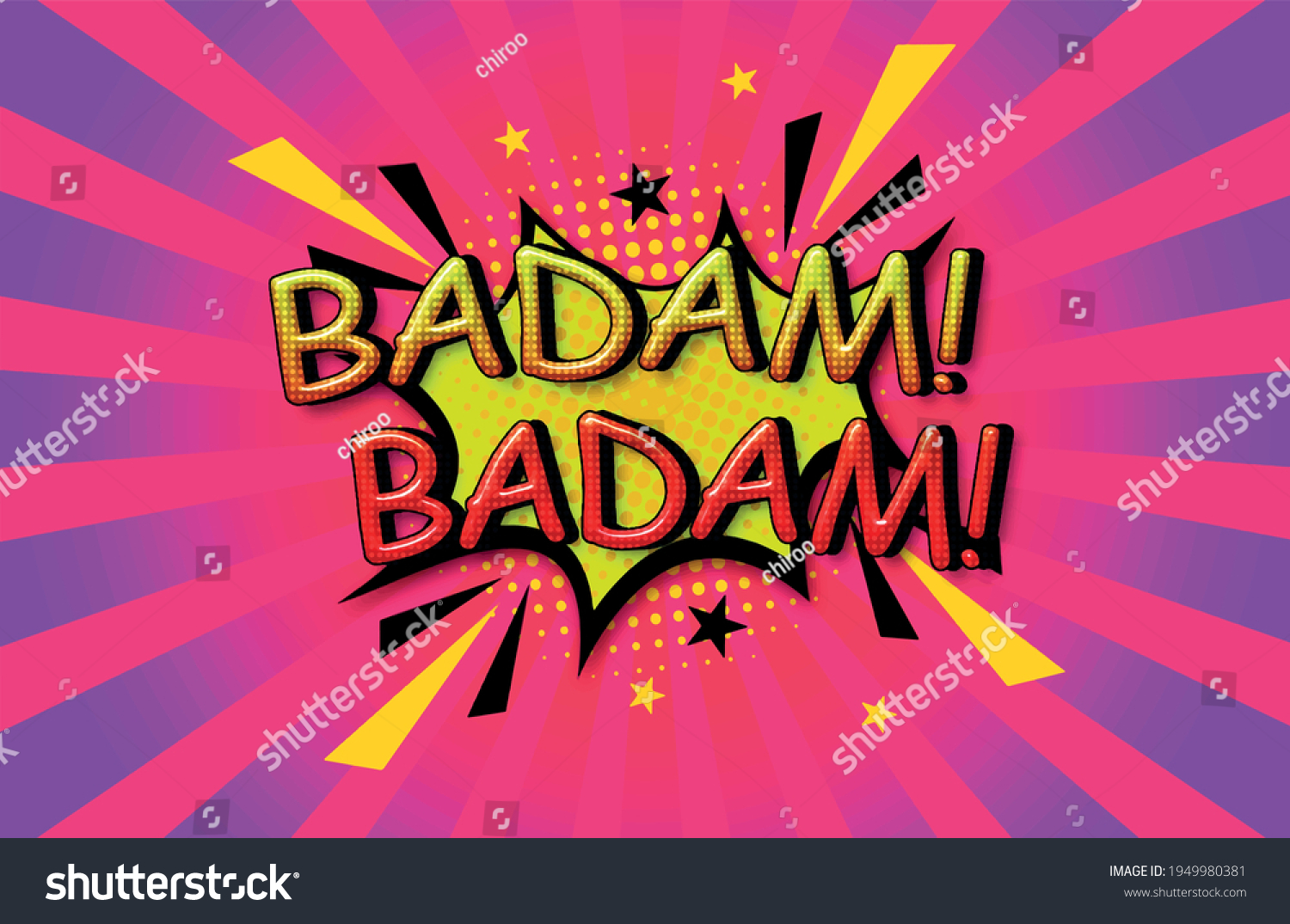 Badam Comic Speech 3d Text Style Stock Vector (Royalty Free) 1949980381 ...