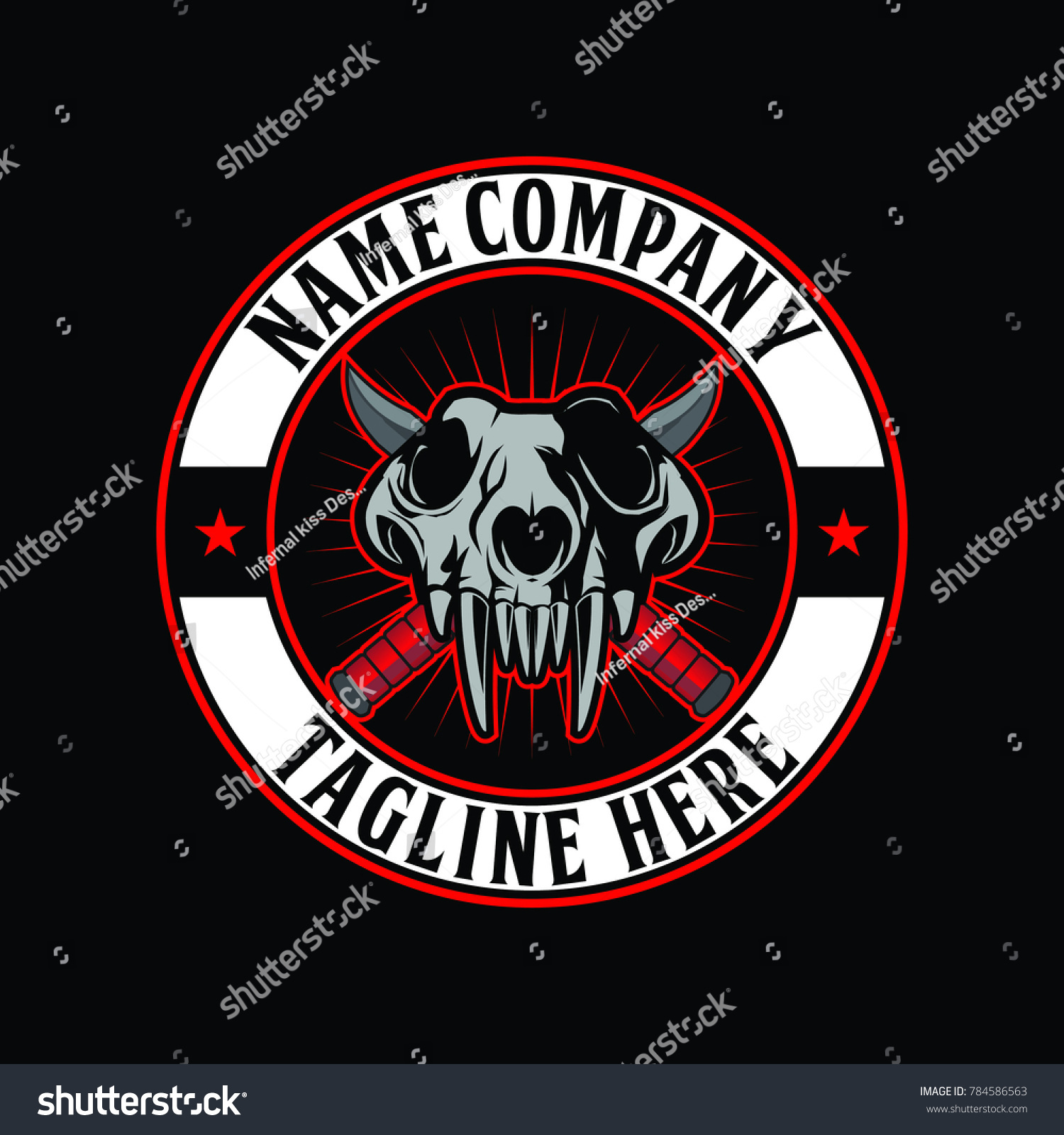 Badass Wolf Skull Logo Stock Vector (Royalty Free) 784586563 | Shutterstock