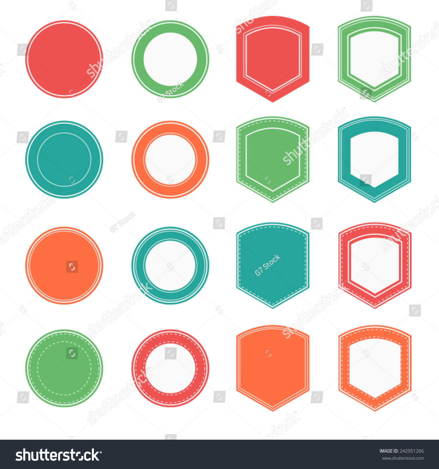 Badge Banner Flat Design Set Stock Vector (Royalty Free) 242951266 ...