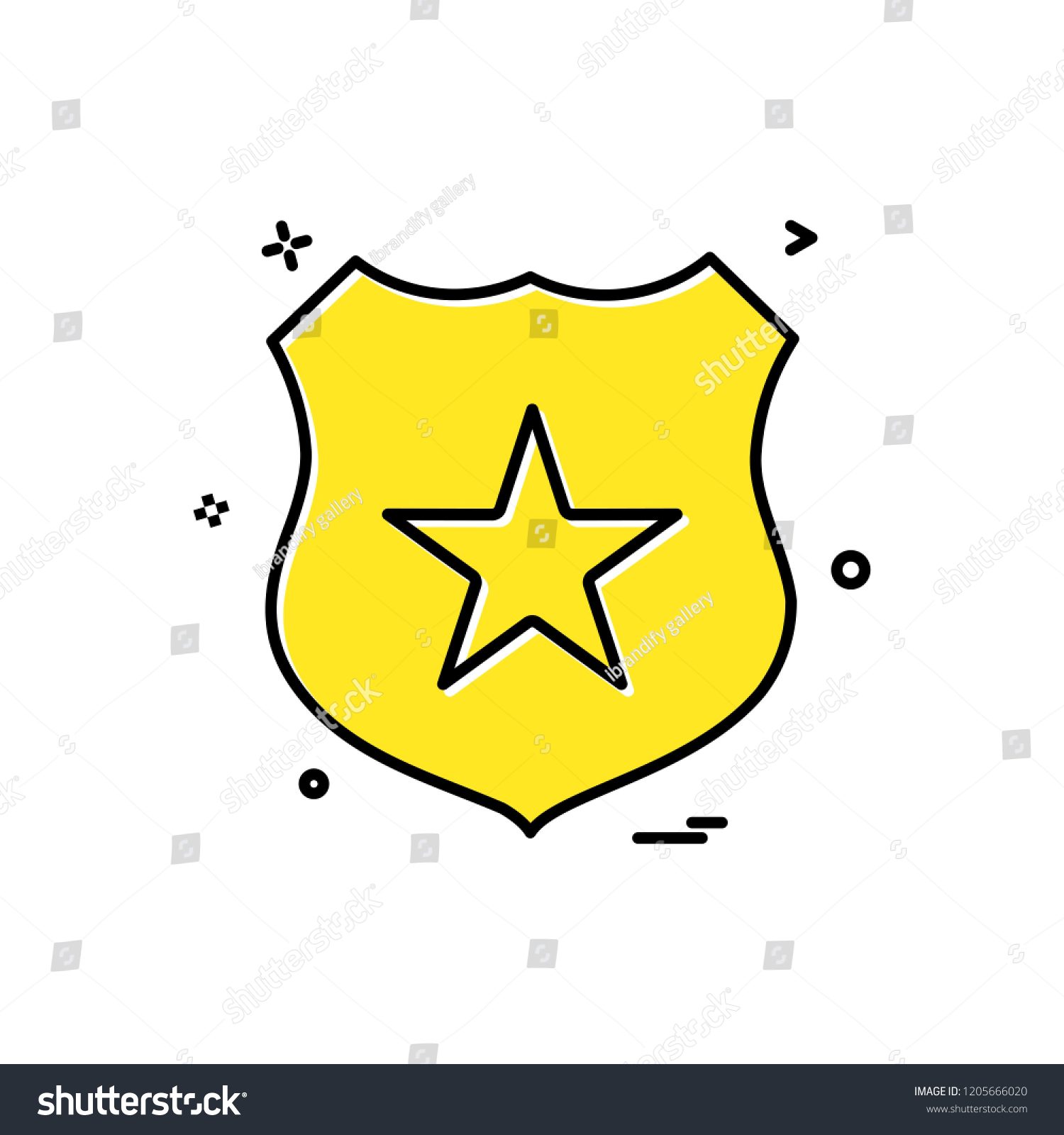 Badge Star Icon Vector Design Stock Vector (Royalty Free) 1205666020 ...