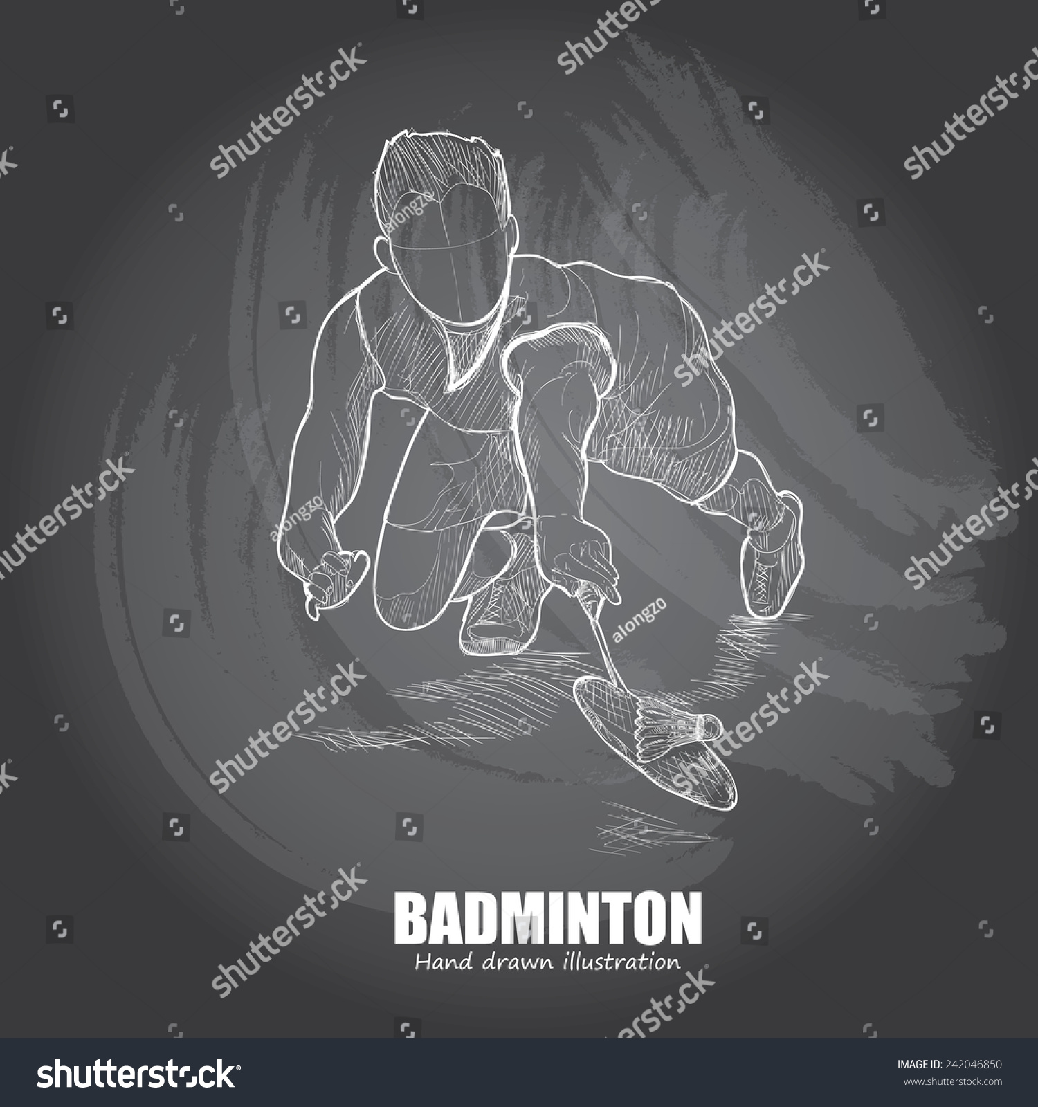 Badminton Background Design Hand Drawn Stock Vector (Royalty Free ...