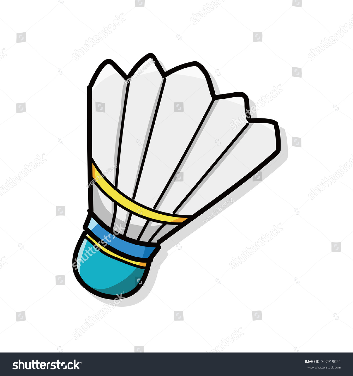 Badminton Doodle Stock Vector (Royalty Free) 307919054