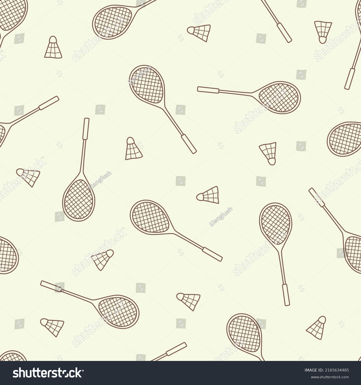 Badminton Play Seamless Pattern Vector Background Stock Vector (Royalty ...