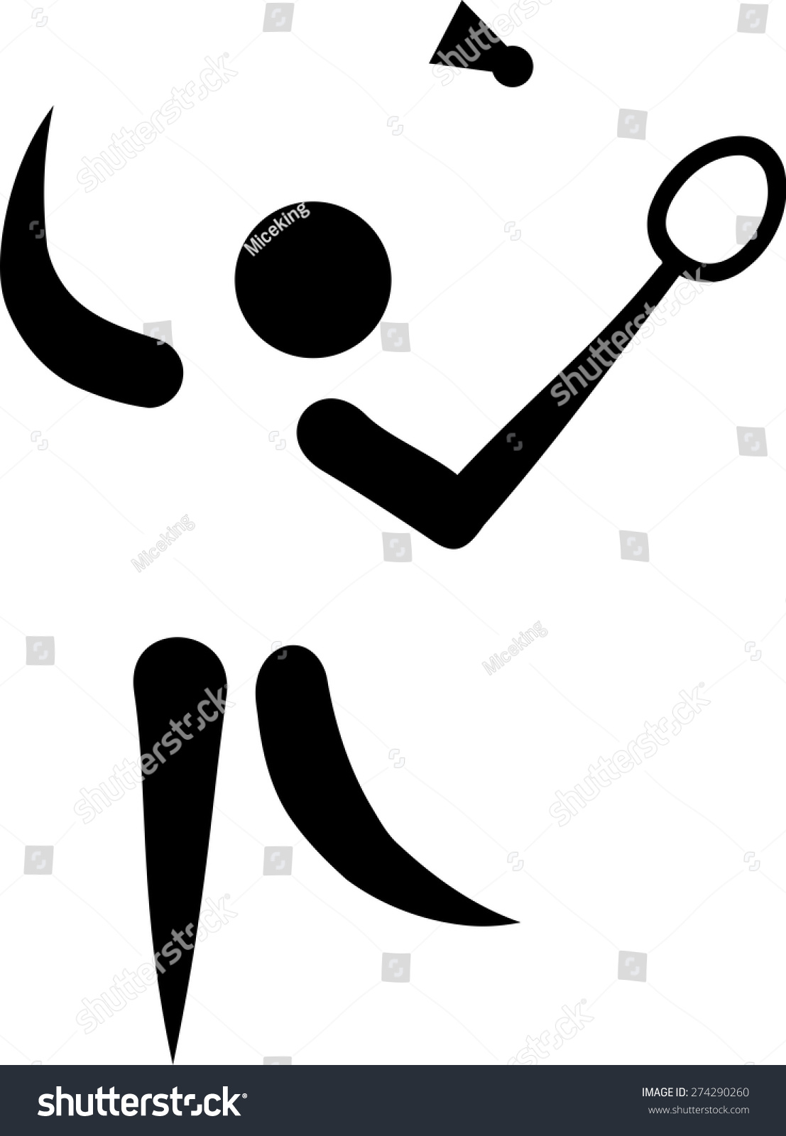 Badminton Player Symbol Stock Vector (Royalty Free) 274290260 ...