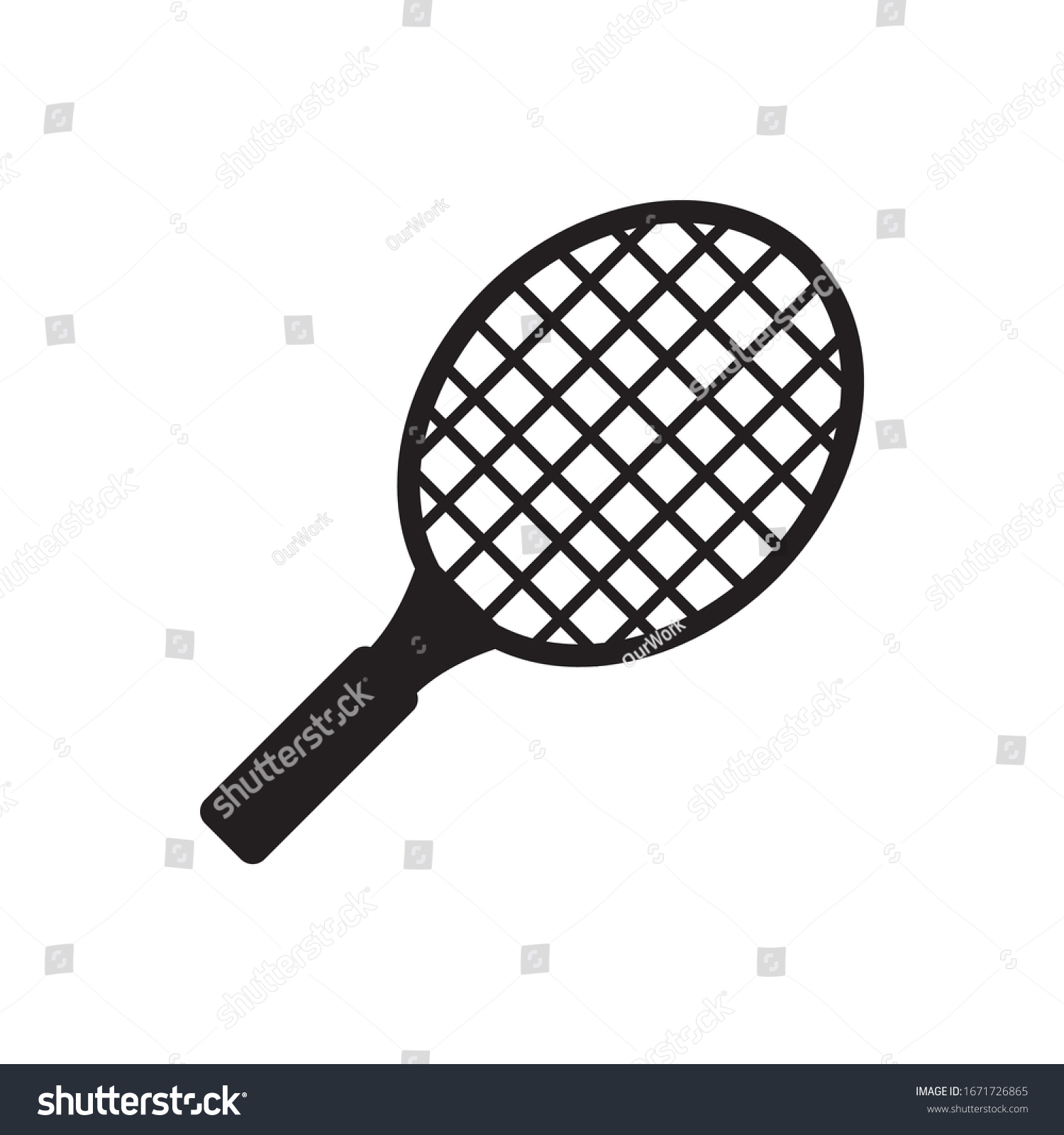 Badminton Racket Icon Racket Icon Stock Vector (Royalty Free) 1671726865