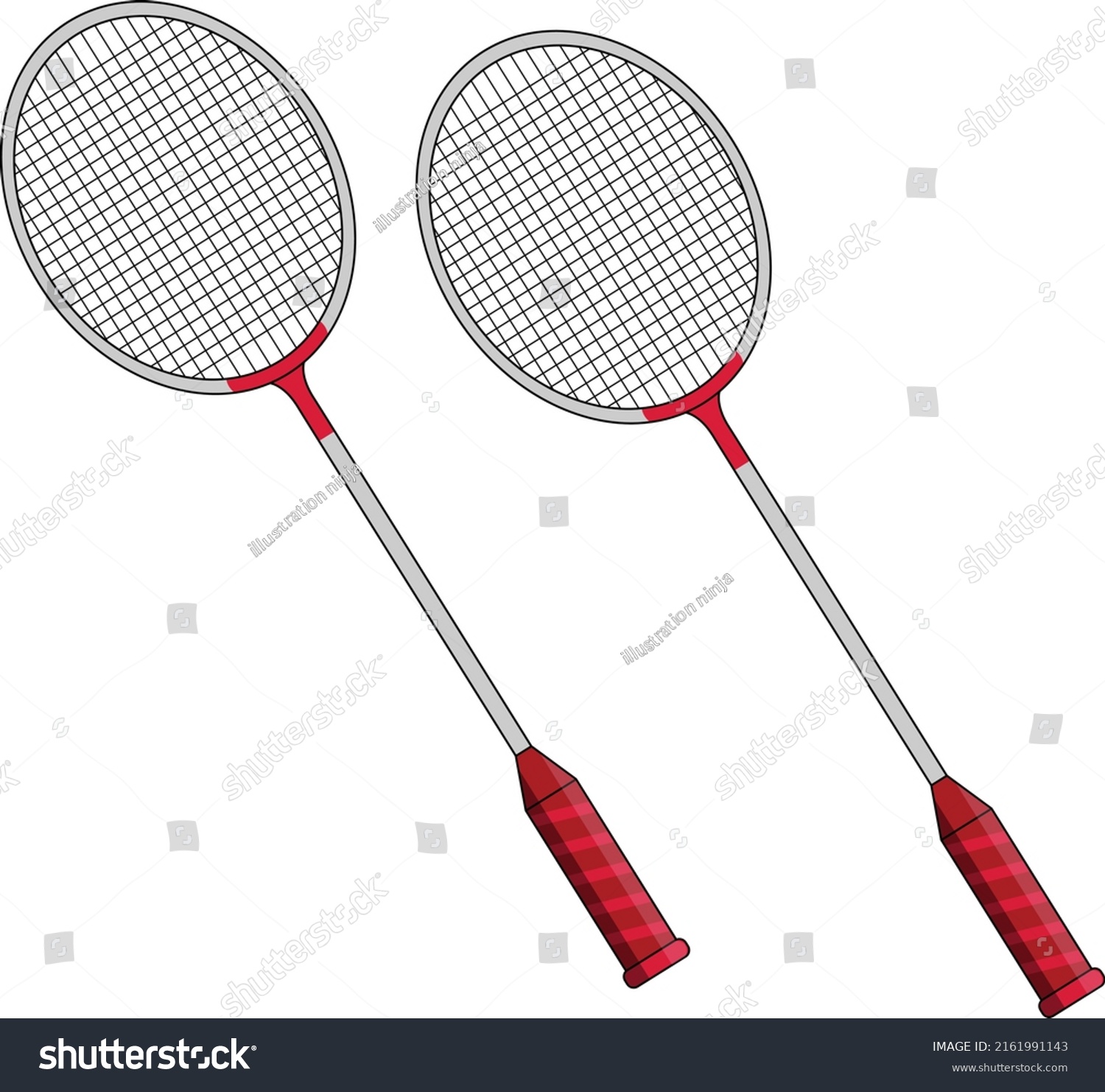 Badminton Racket Pair Vector Illustration Stock Vector (Royalty Free ...