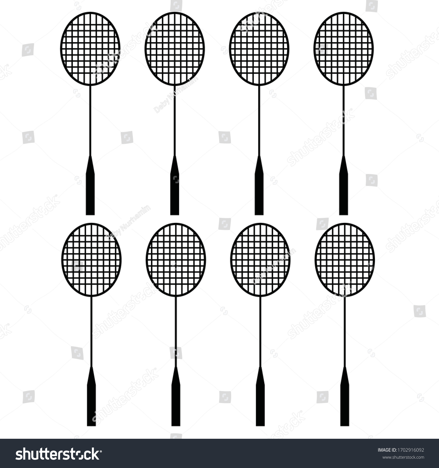 Badminton Racket Vector Shuttlestock Art Icon Stock Vector (Royalty ...