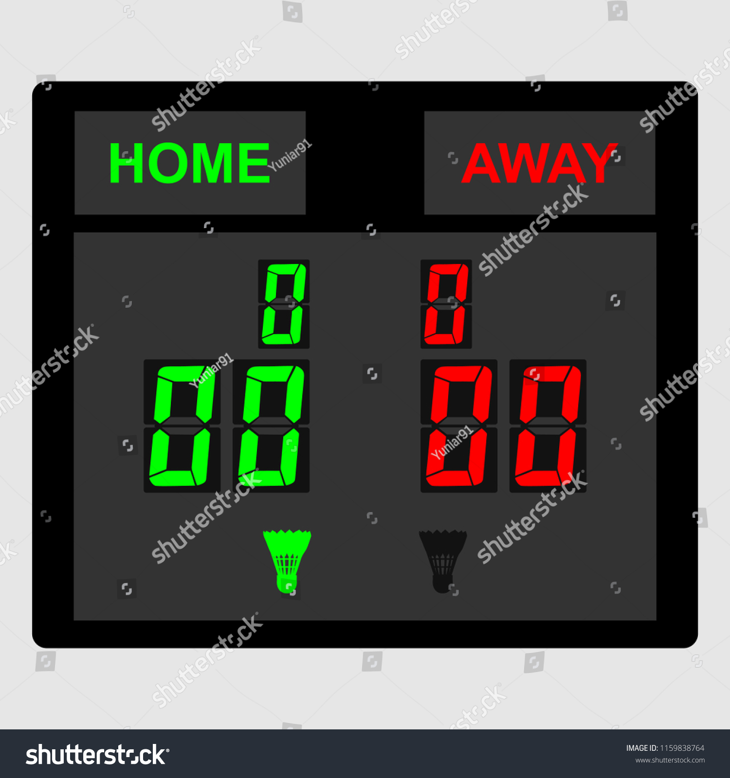Badminton Scoreboard Vector Illustration Stock Vector (Royalty Free ...