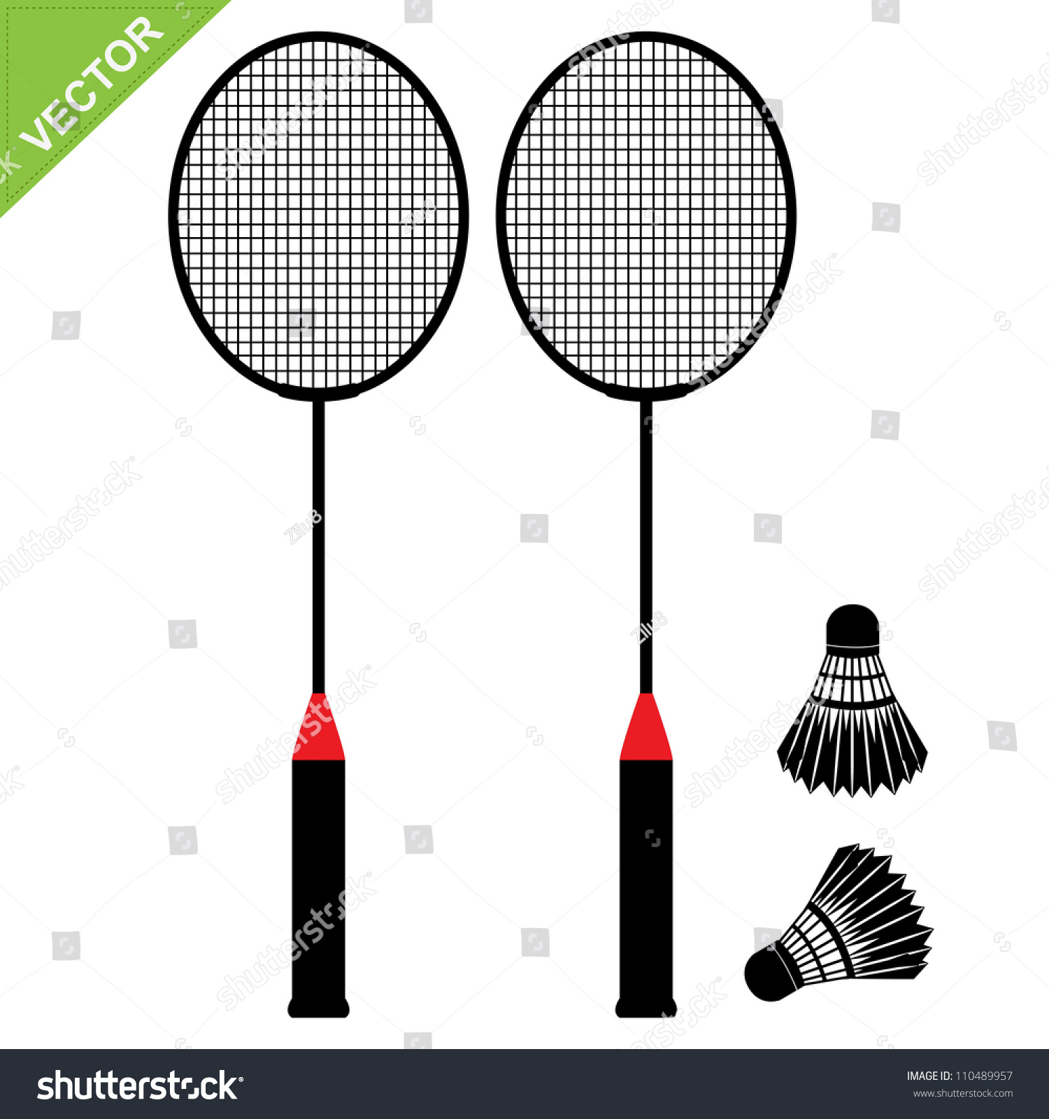 Badminton Silhouettes Vector - 110489957 : Shutterstock