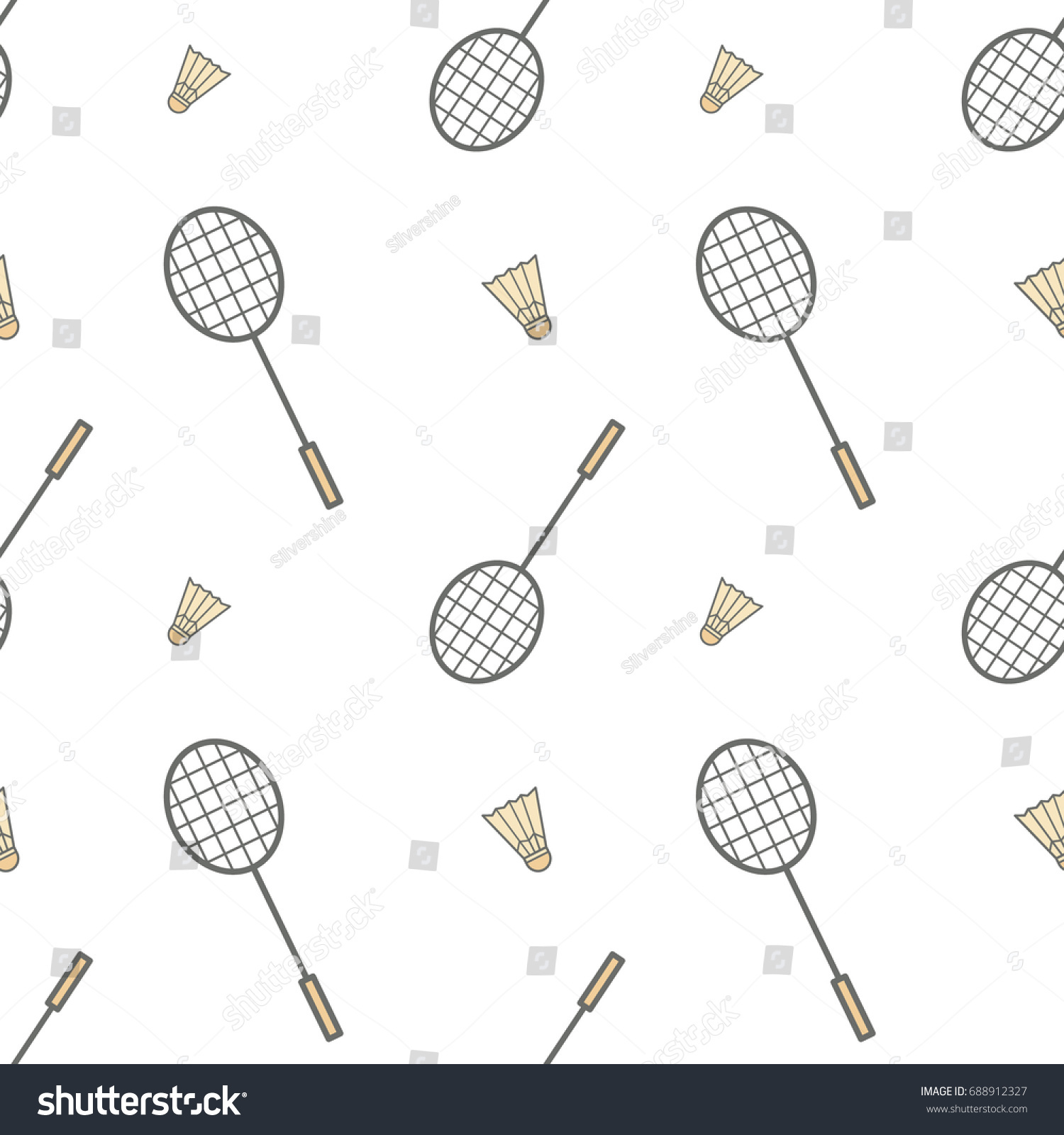 Badminton Sport Pattern Stock Vector (Royalty Free) 688912327 ...