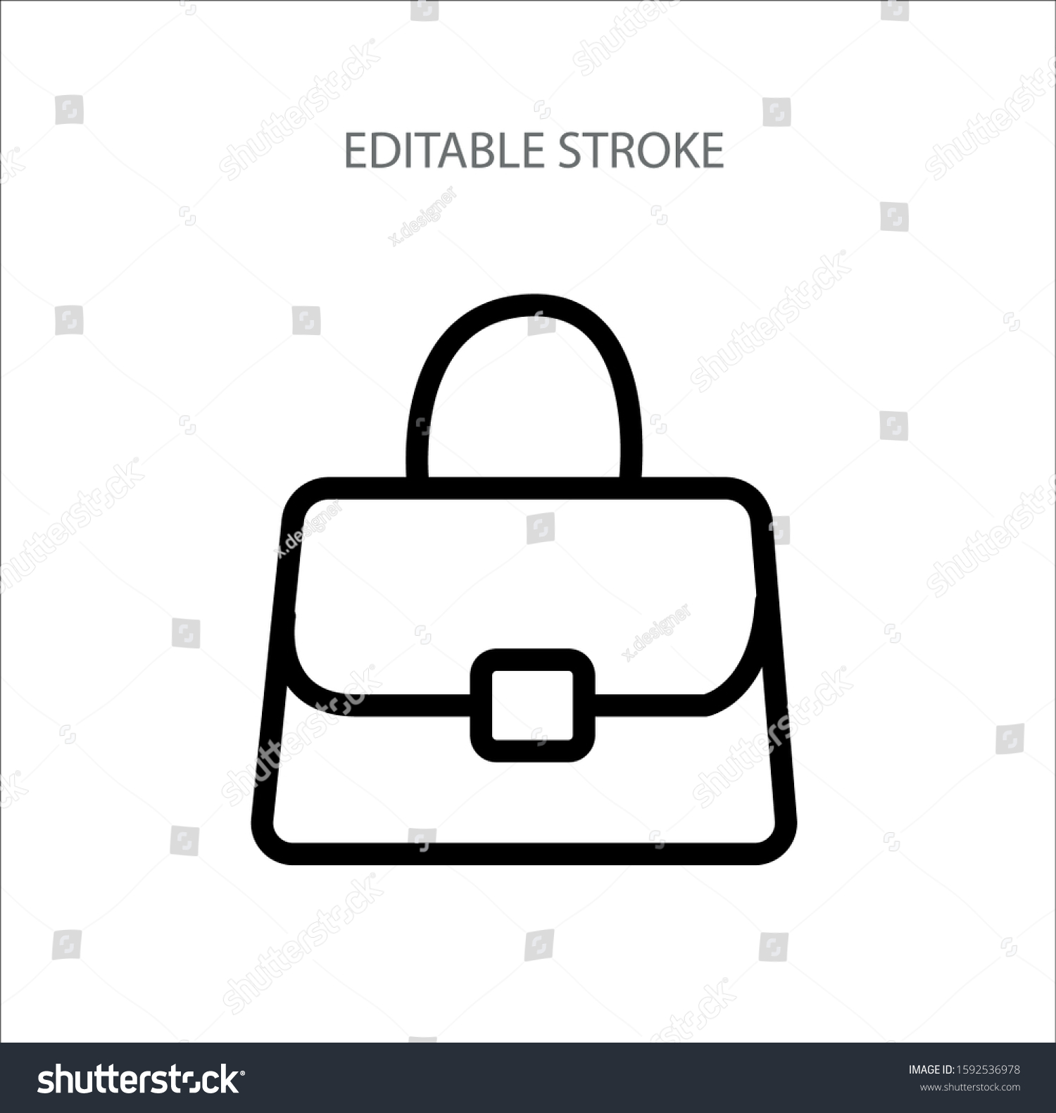 Bag Black Line Simple Iconeditable Stroke Stock Vector (Royalty Free ...