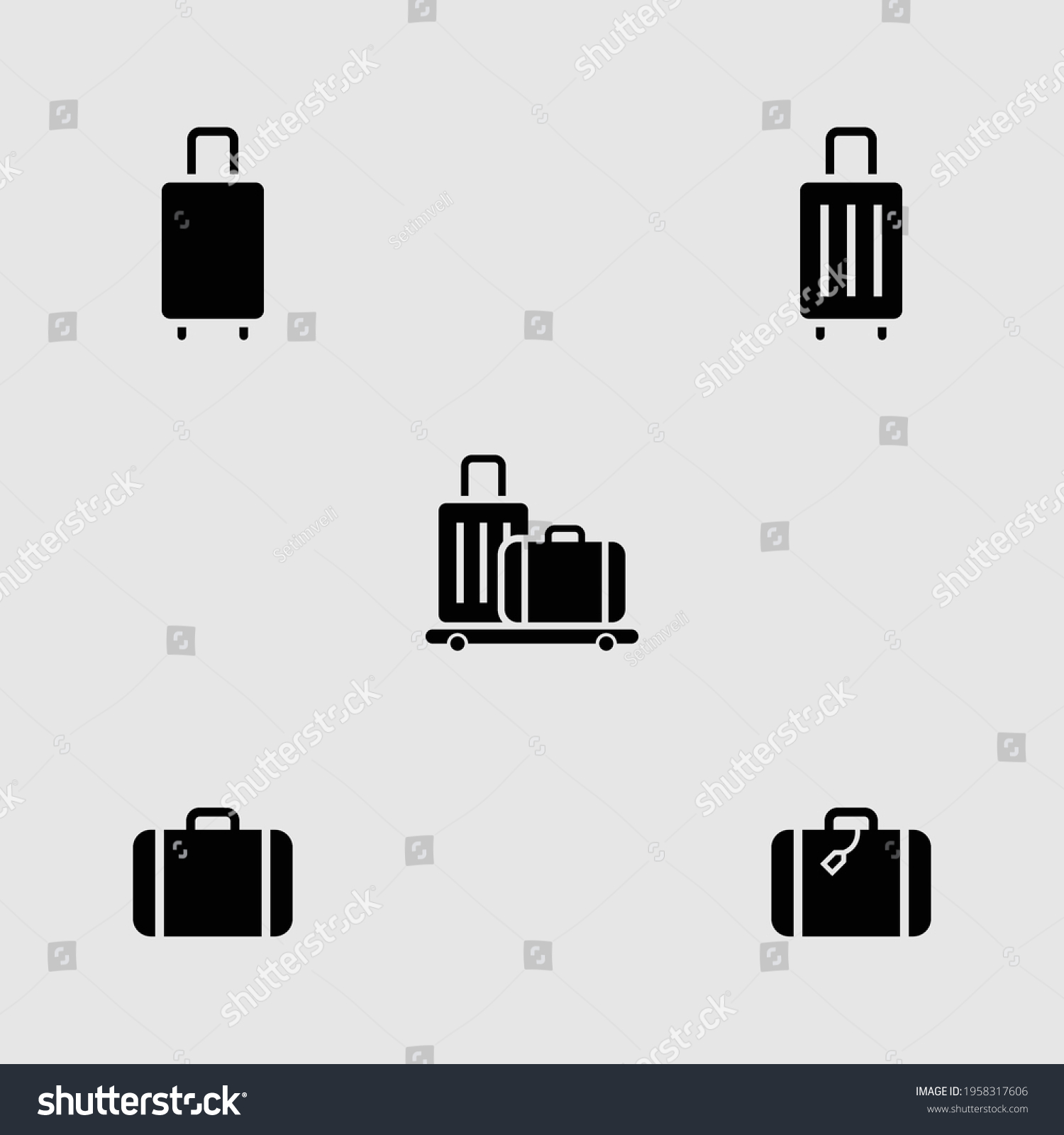 Baggage Icon Set Isolated Vector Illustration Stock Vector (Royalty ...