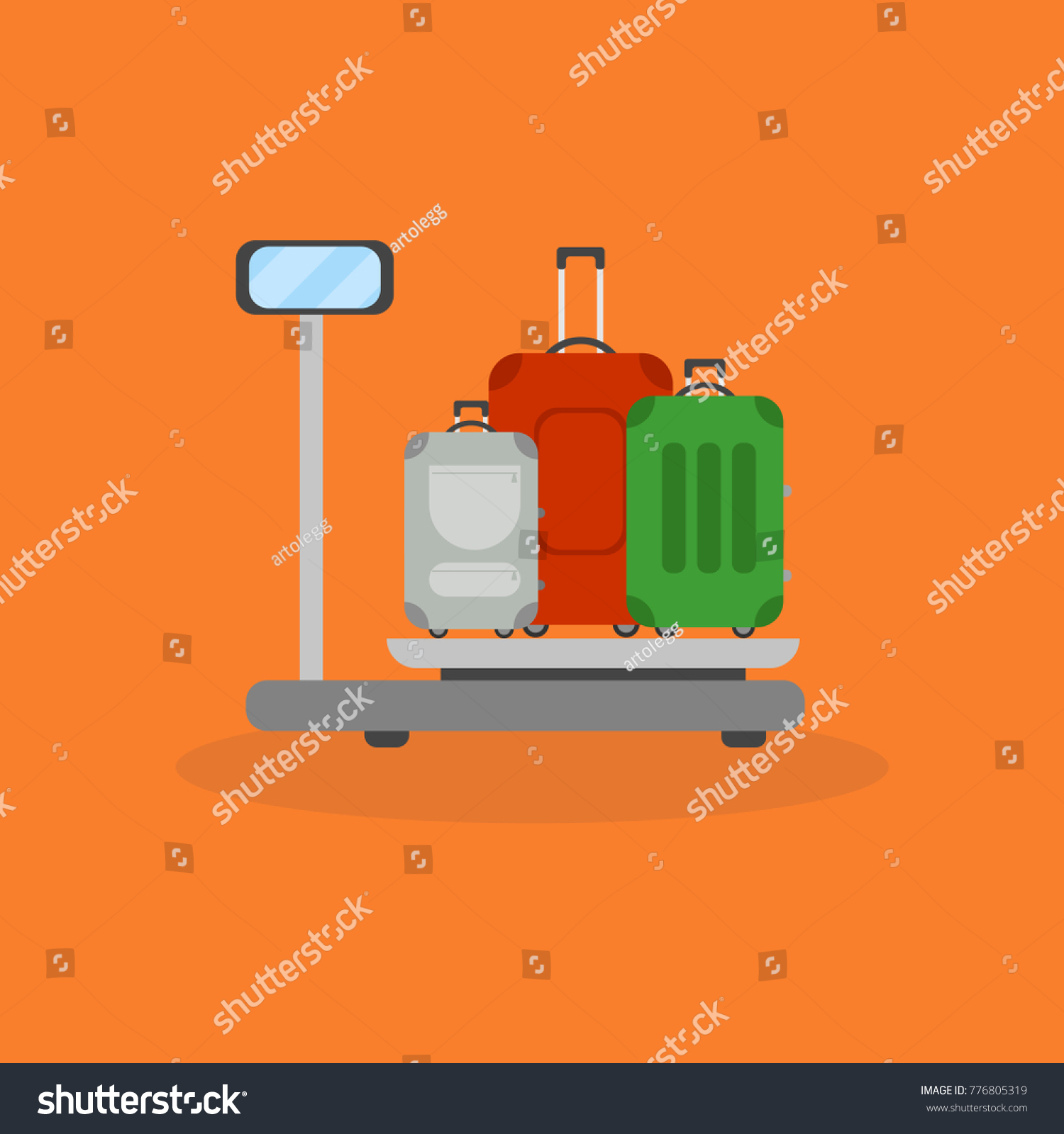 Baggage Scales Vector Illustration Stock Vector (Royalty Free ...