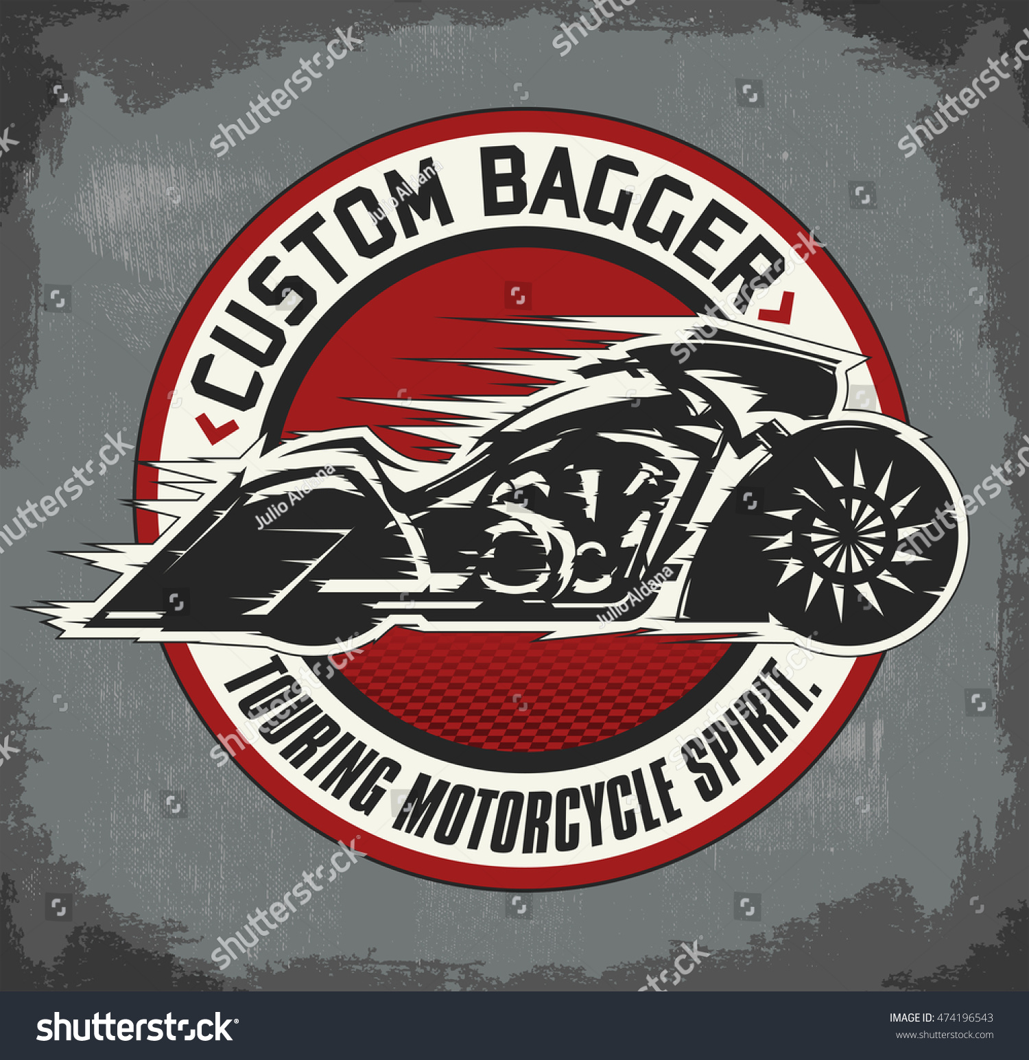 Bagger Custom Motorcycle Circular Badge Vector Stock Vector 474196543 ...