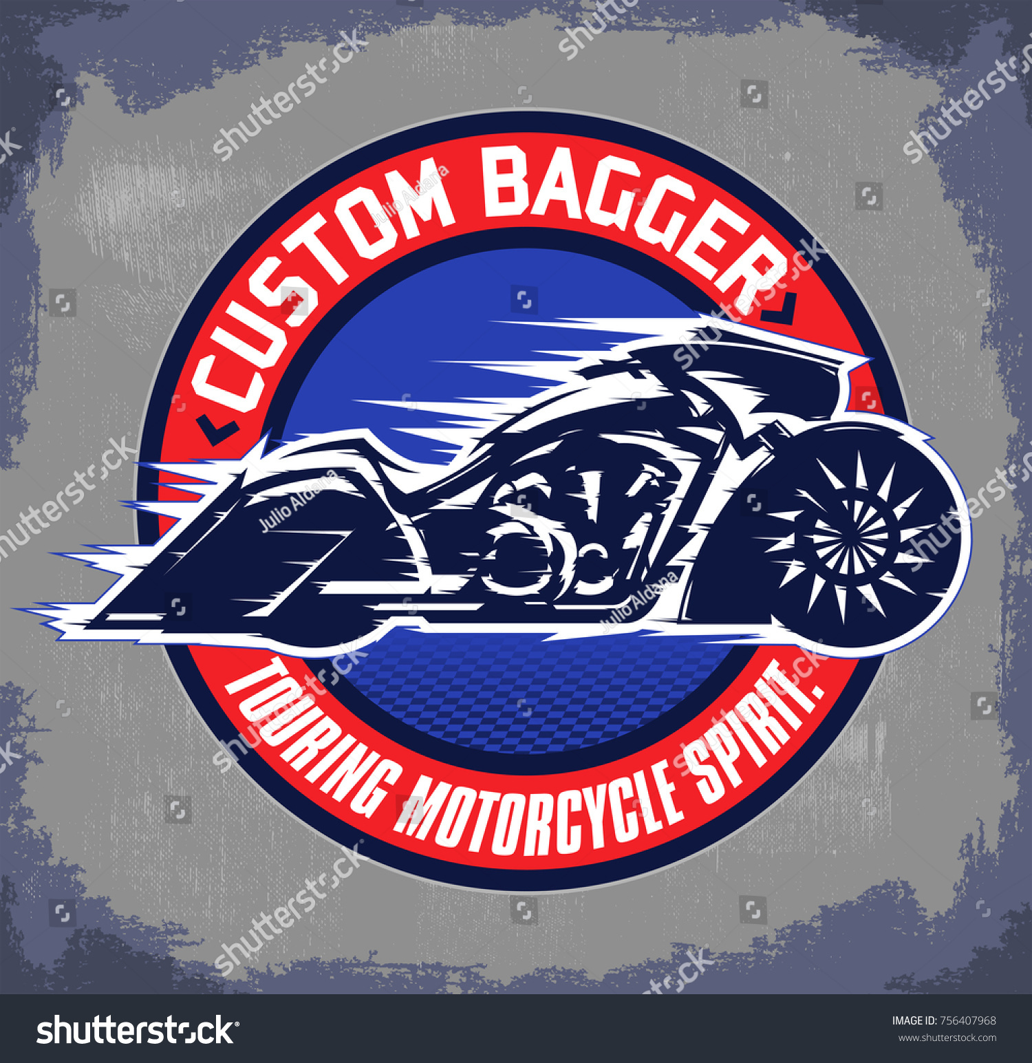 Bagger Custom Motorcycle Circular Badge Vector Stock Vector (Royalty ...