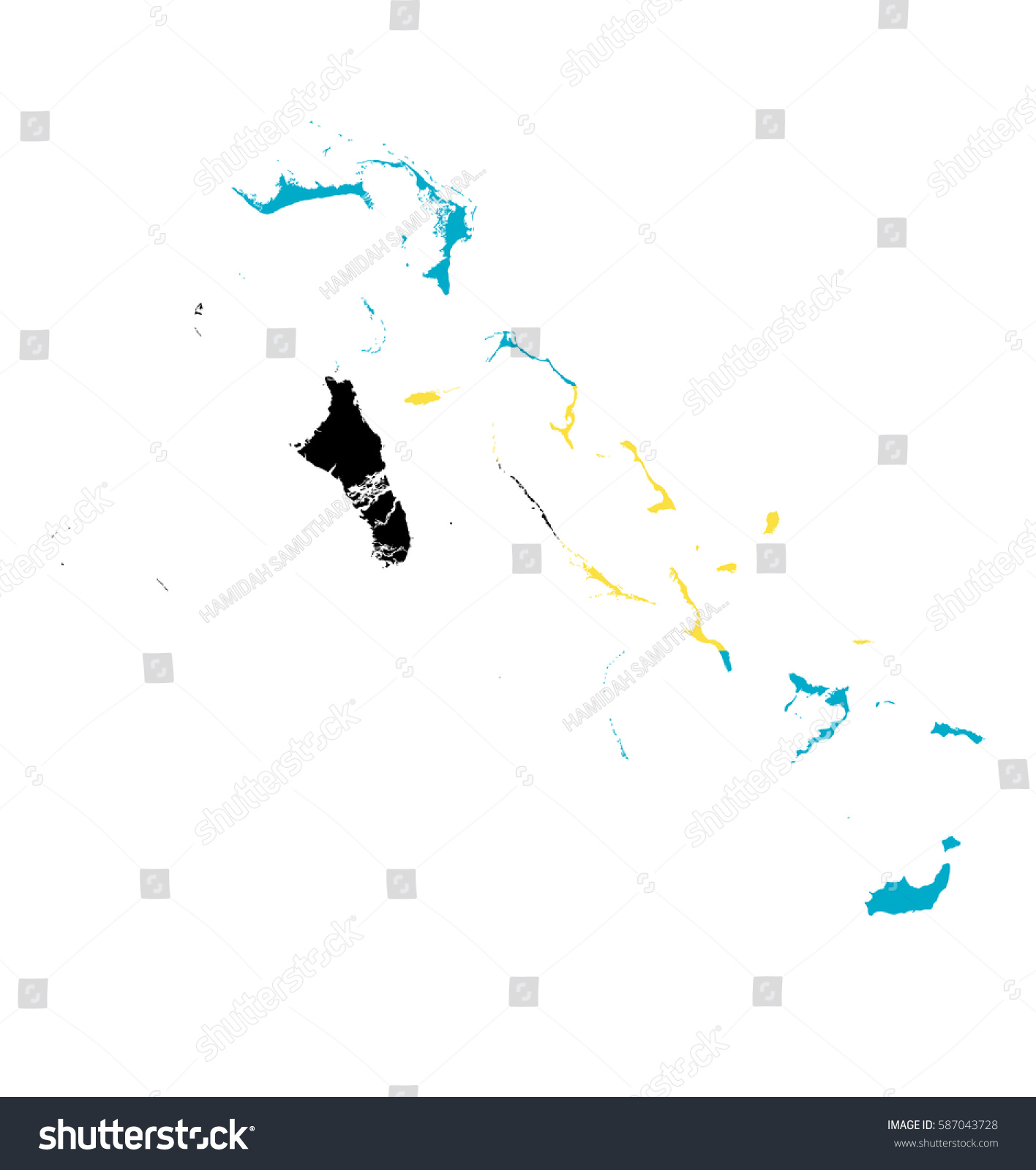 Bahamas Flag Map Stock Vector (Royalty Free) 587043728 | Shutterstock