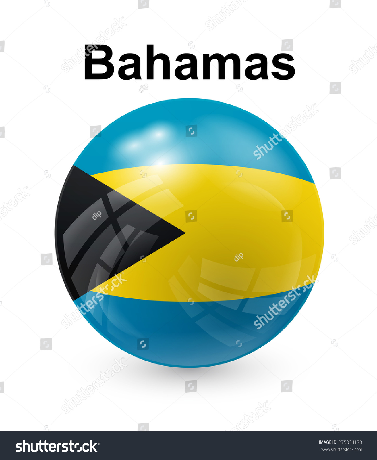 Bahamas Official State Button Ball Flag Stock Vector (Royalty Free ...