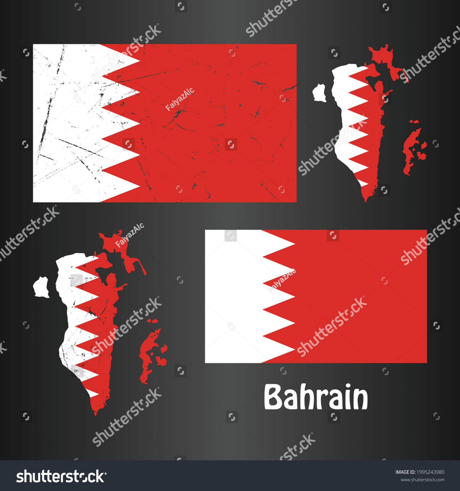 Bahrain Flag Map Grunge Texture Vector Stock Vector (Royalty Free ...